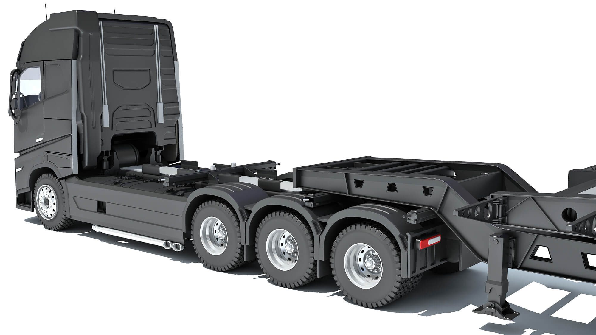 Truck with Lowboy Trailer - 3D Model by 3D Horse
