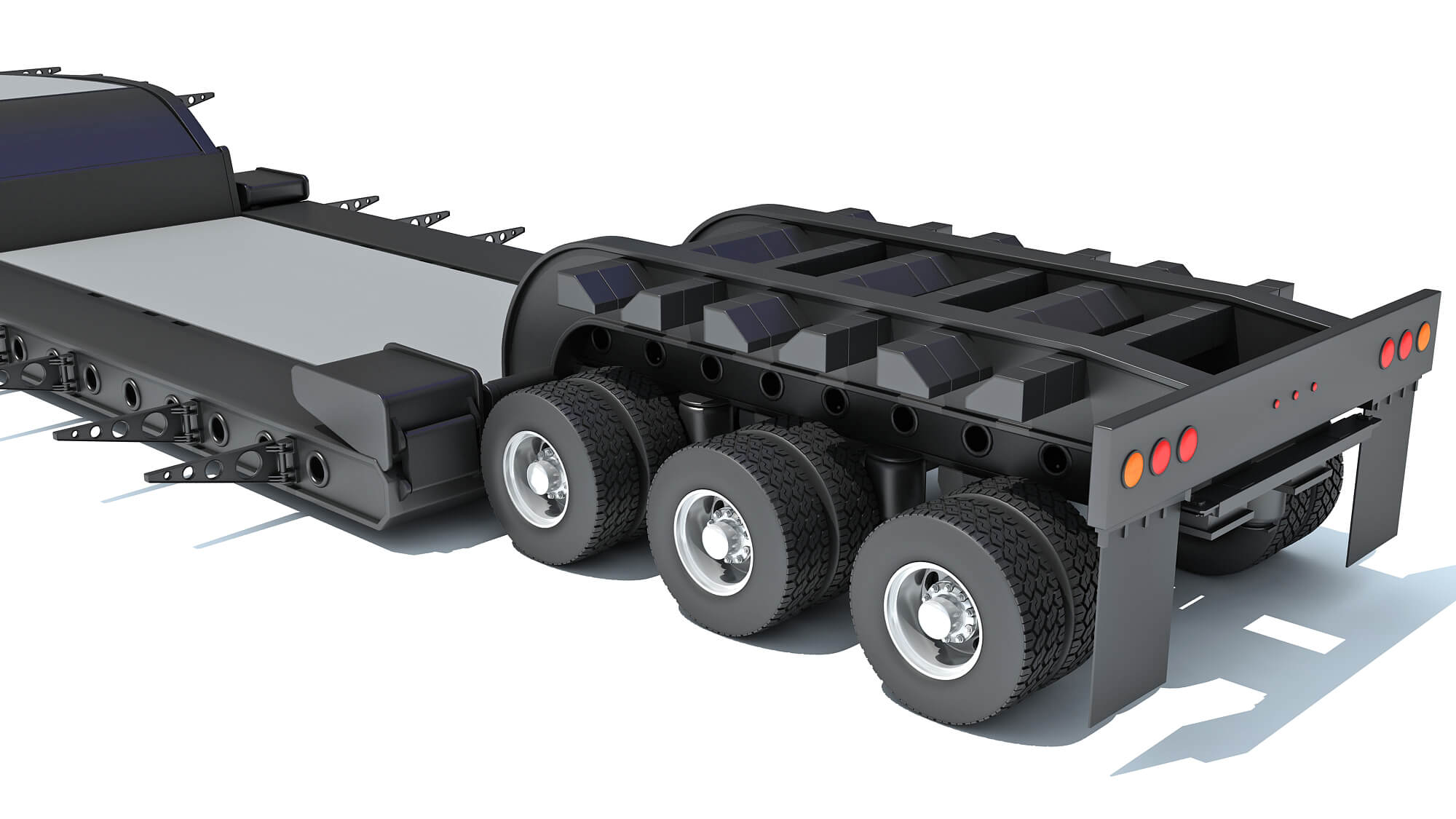 Truck with Lowboy Trailer - 3D Model by 3D Horse