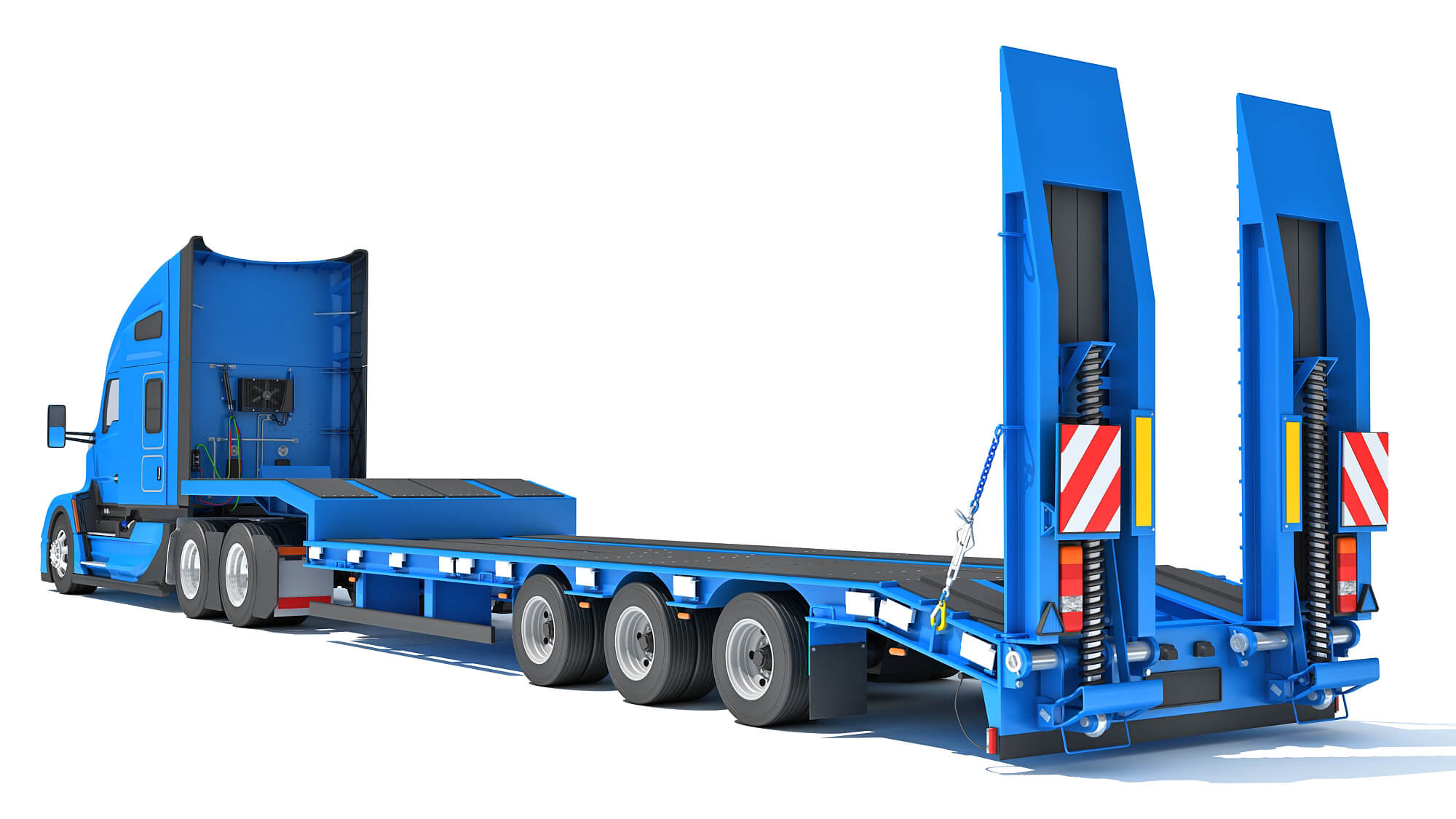 Truck with Platform Trailer - 3D Model by 3D Horse