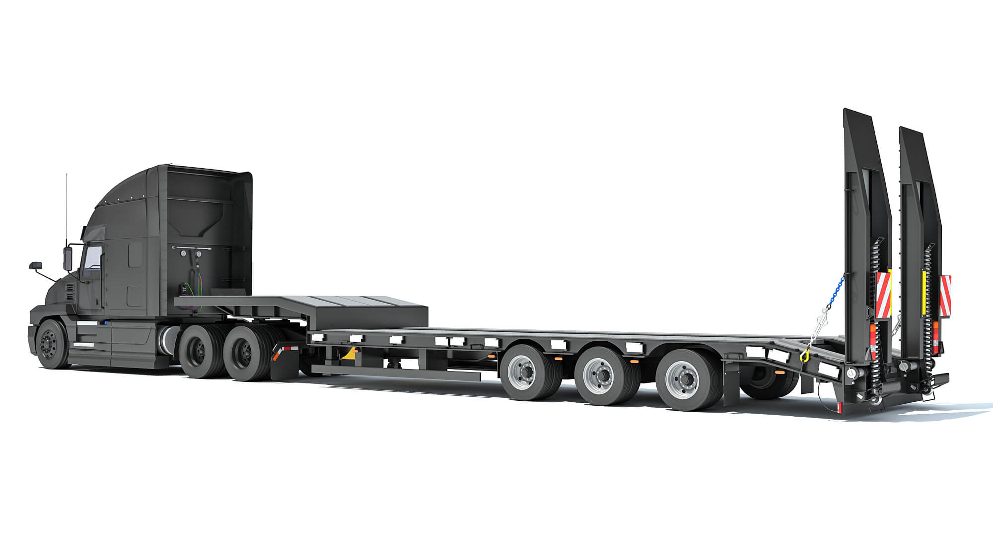 Truck with Platform Trailer - 3D Model by 3D Horse