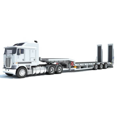 Truck with Platform Trailer - 3D Model by 3D Horse