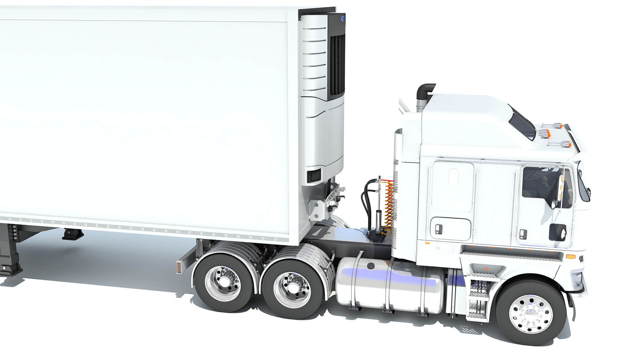 Truck with Reefer Refrigerator Trailer - 3D Model by 3D Horse