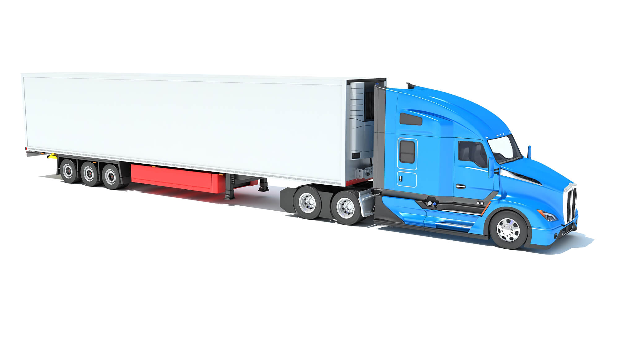 Truck with Reefer Refrigerator Trailer - 3D Model by 3D Horse