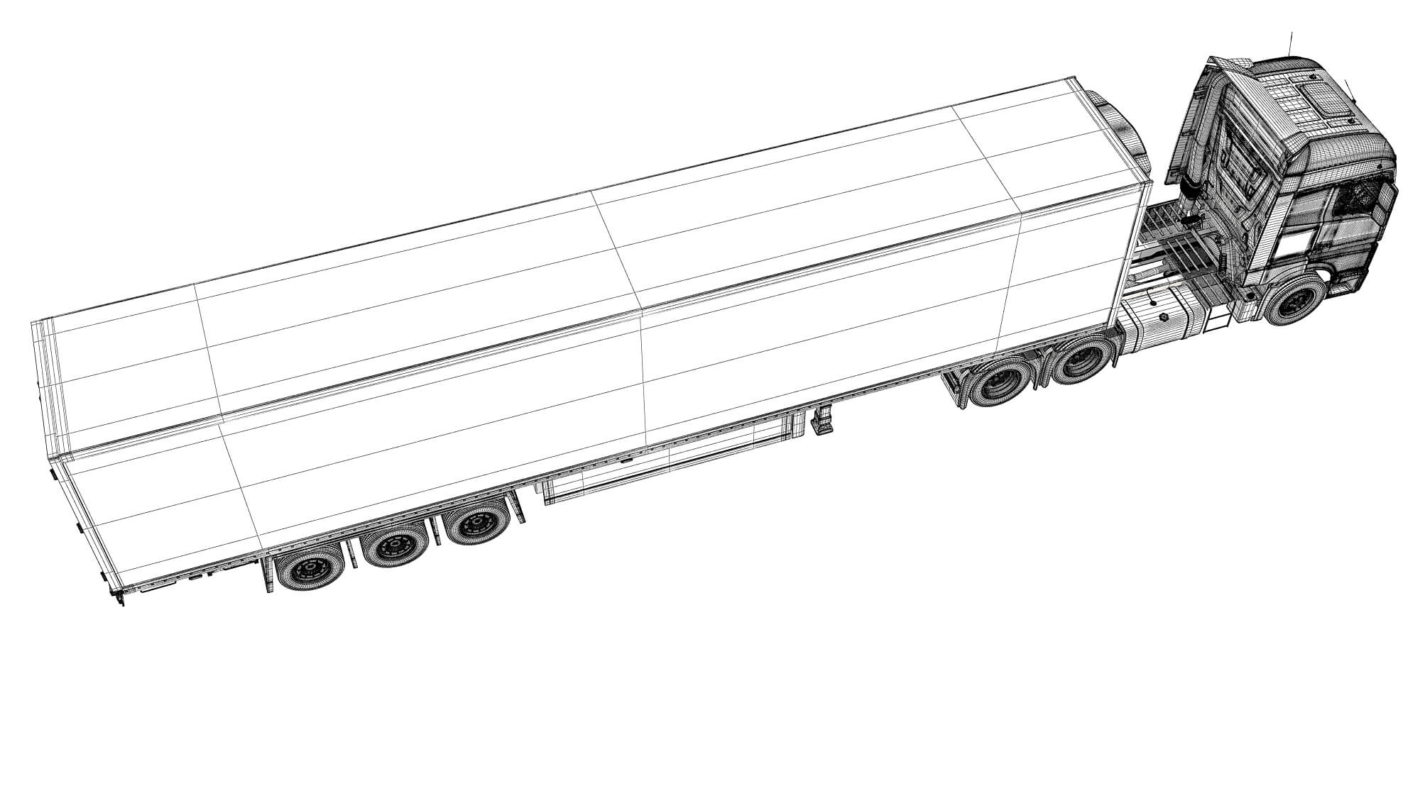 Truck with Reefer Refrigerator Trailer - 3D Model by 3D Horse