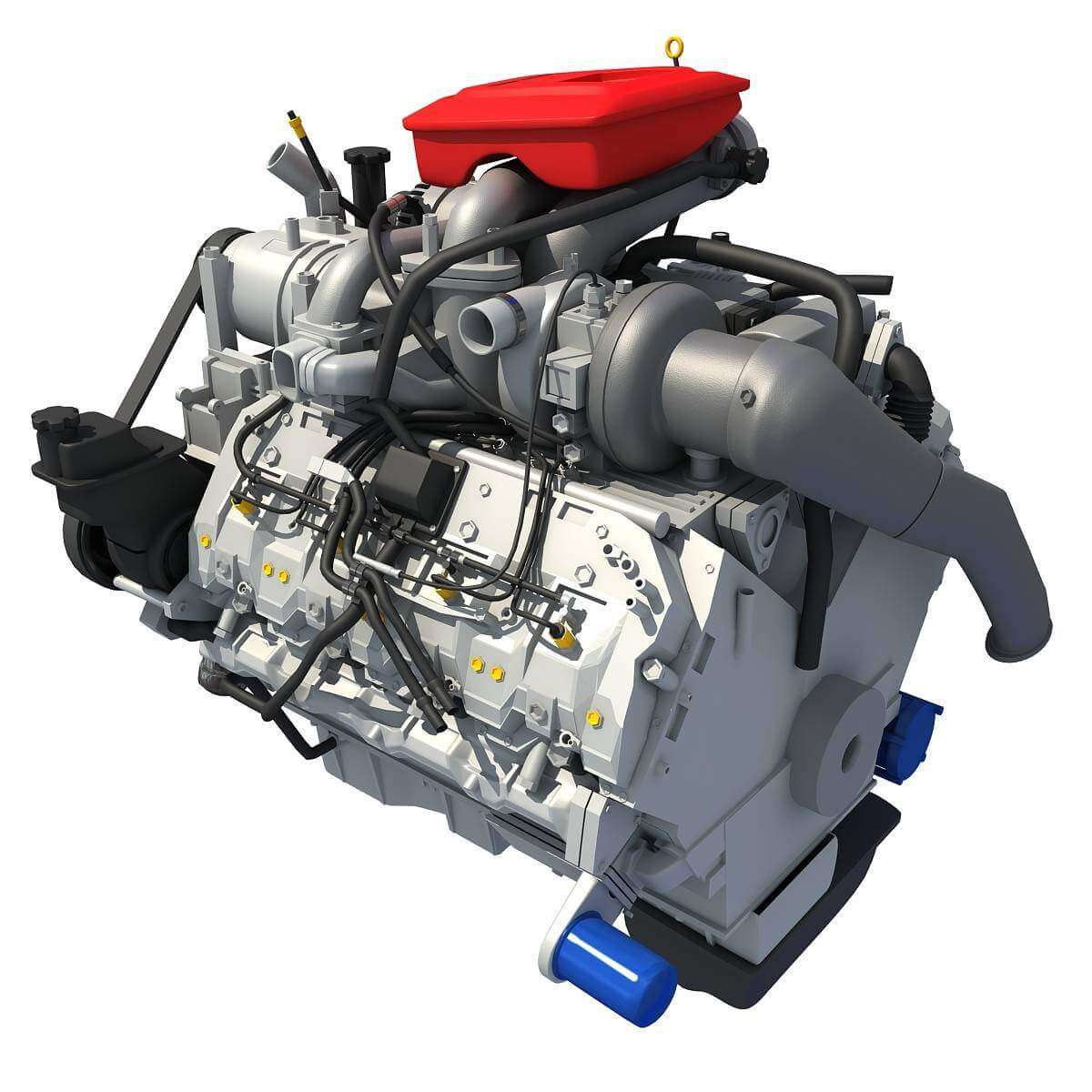 Turbo Diesel Car Engine - 3D Model by 3D Horse