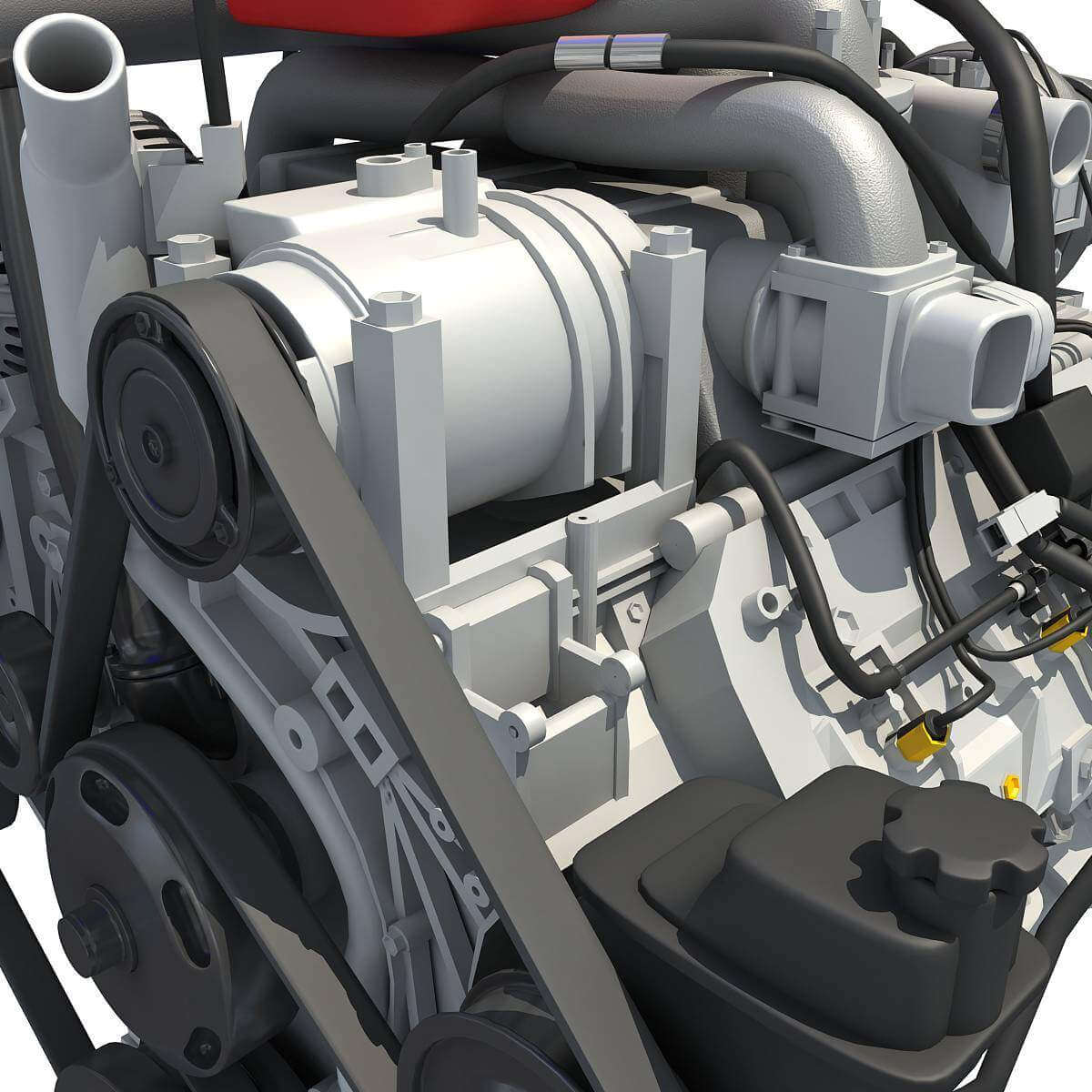 Turbo Diesel Car Engine - 3D Model by 3D Horse