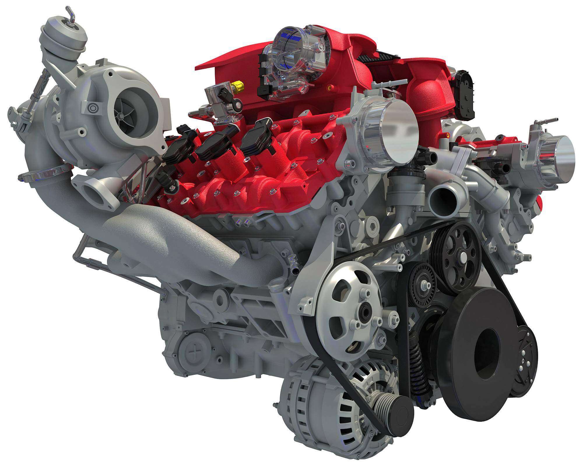 Twin Turbocharged V8 Engine - 3D Model by 3D Horse