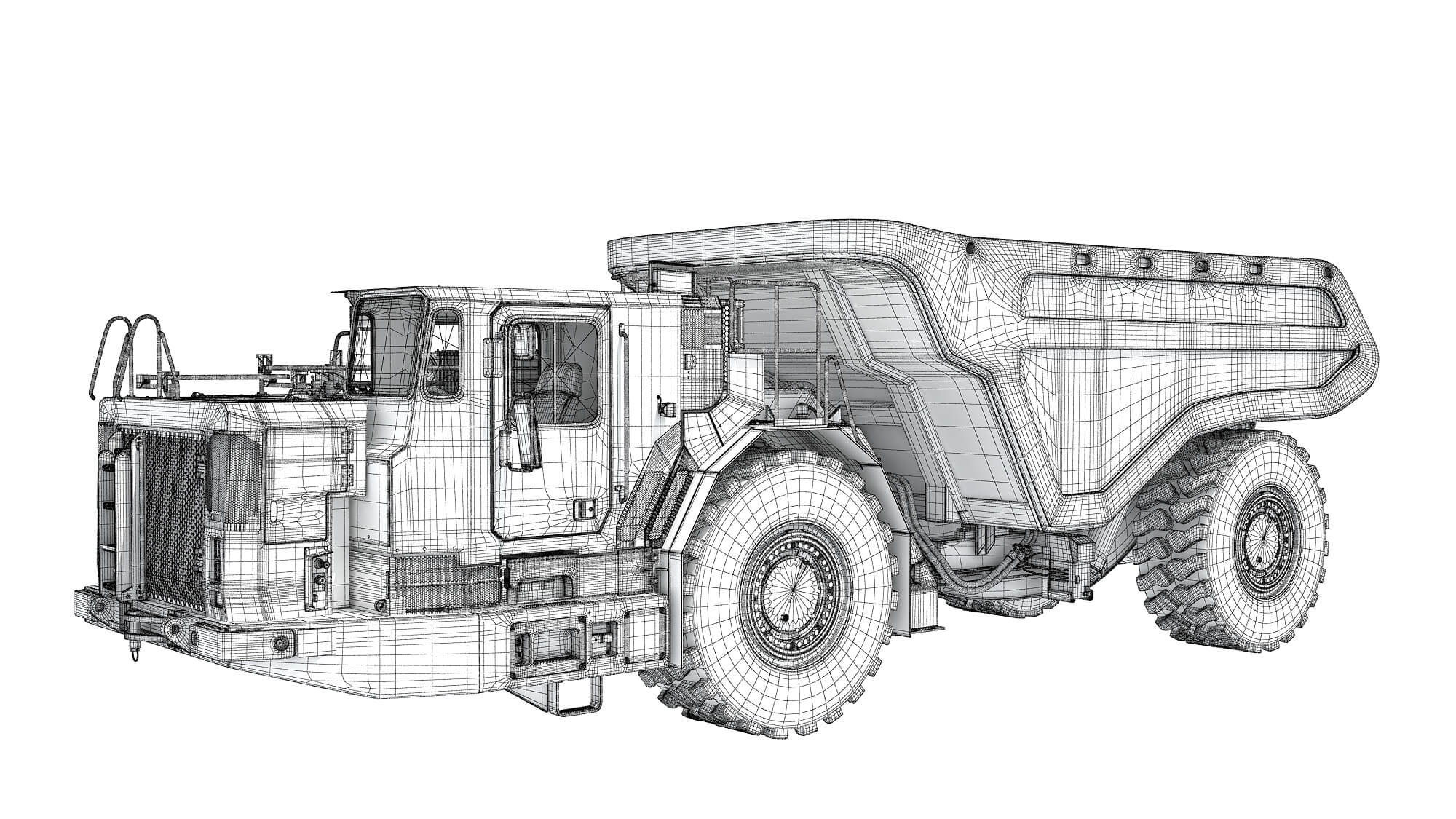 Underground Articulated Mining Truck - 3D Model by 3D Horse