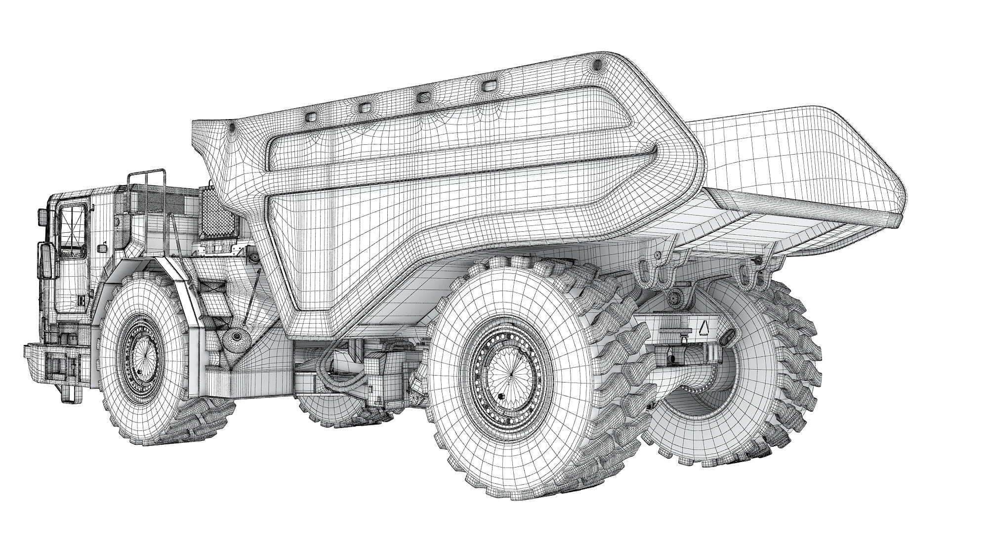 Underground Articulated Mining Truck - 3D Model by 3D Horse