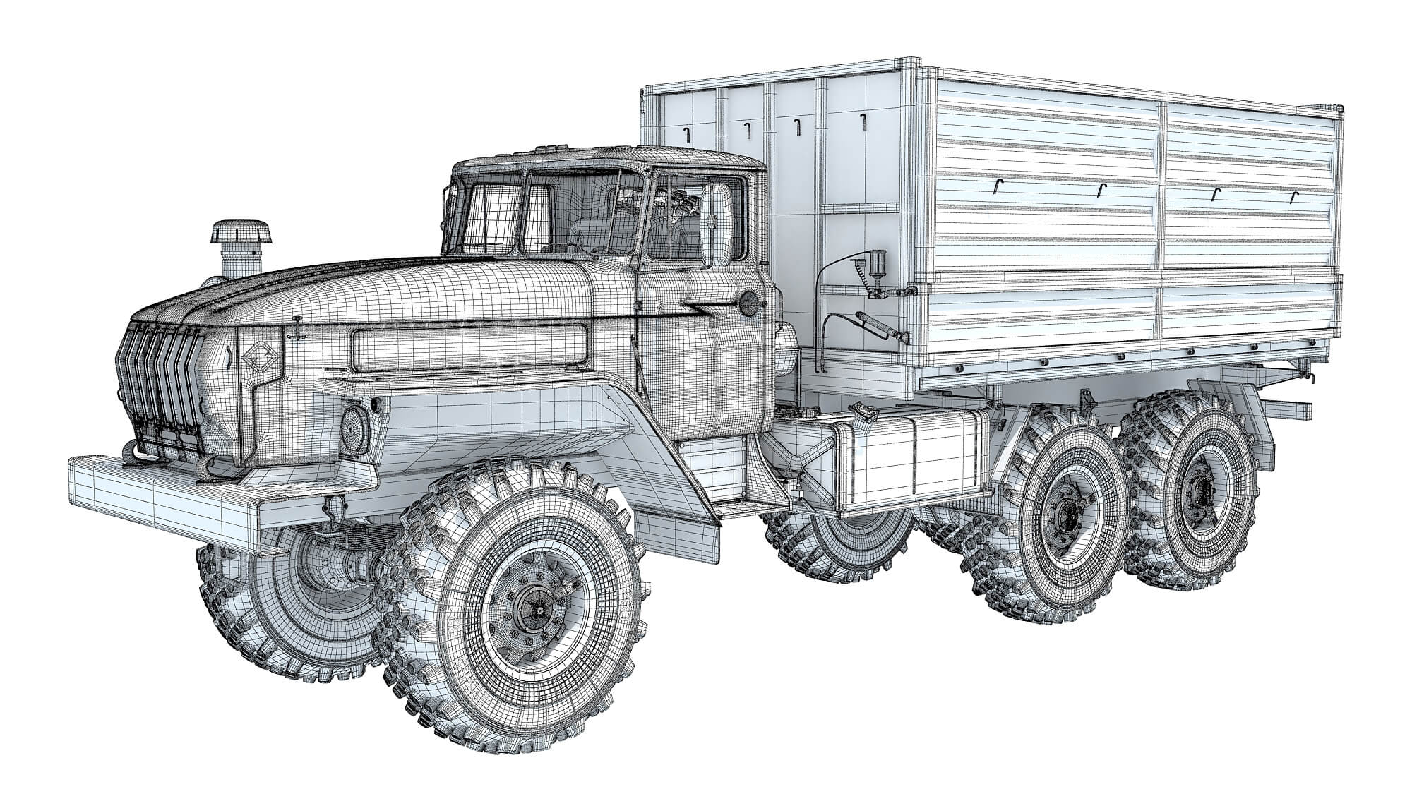 URAL Civilian Truck Off Road 6x6 Vehicle - 3D Model by 3D Horse