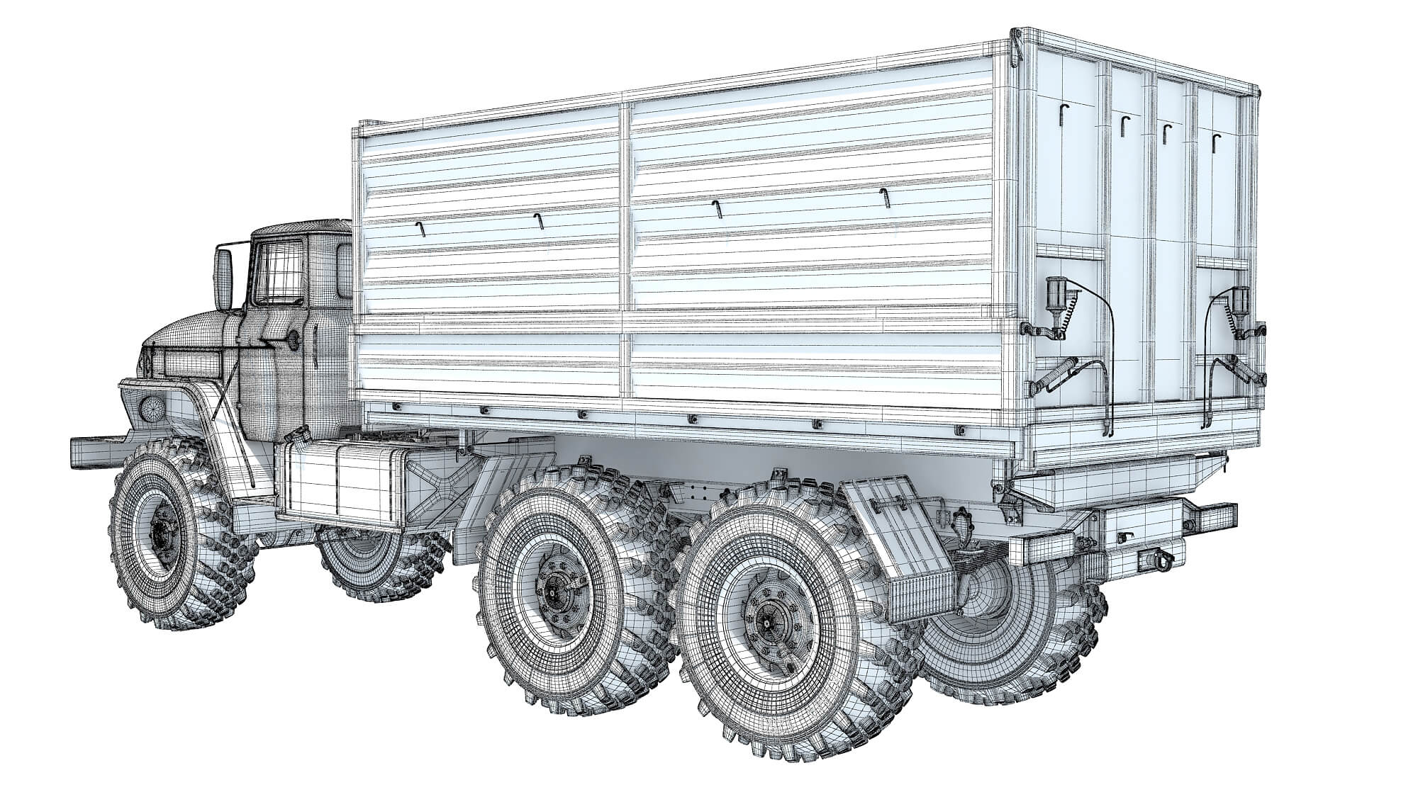 URAL Civilian Truck Off Road 6x6 Vehicle - 3D Model by 3D Horse
