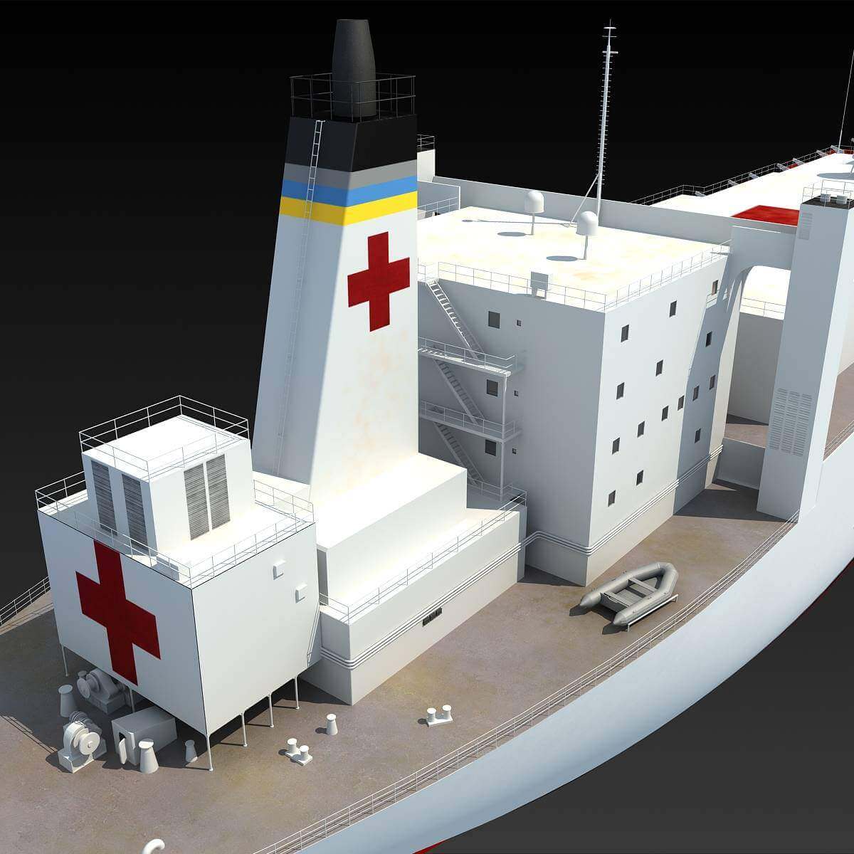 USNS Mercy Hospital Ship T-AH-19 3D Model by 3D Horse