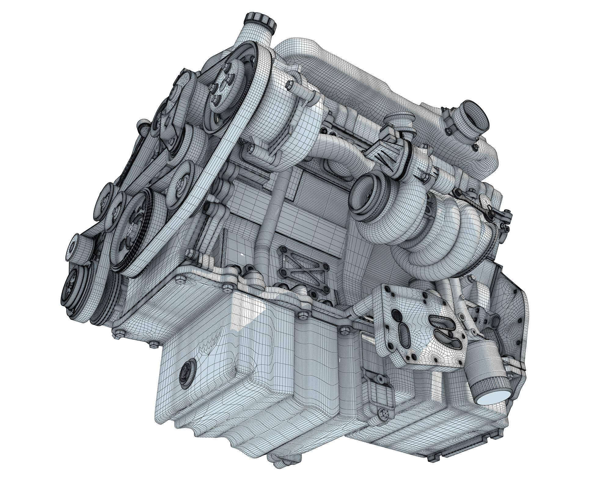 V12 Engine Full and Cutaway - 3D Model by 3D Horse