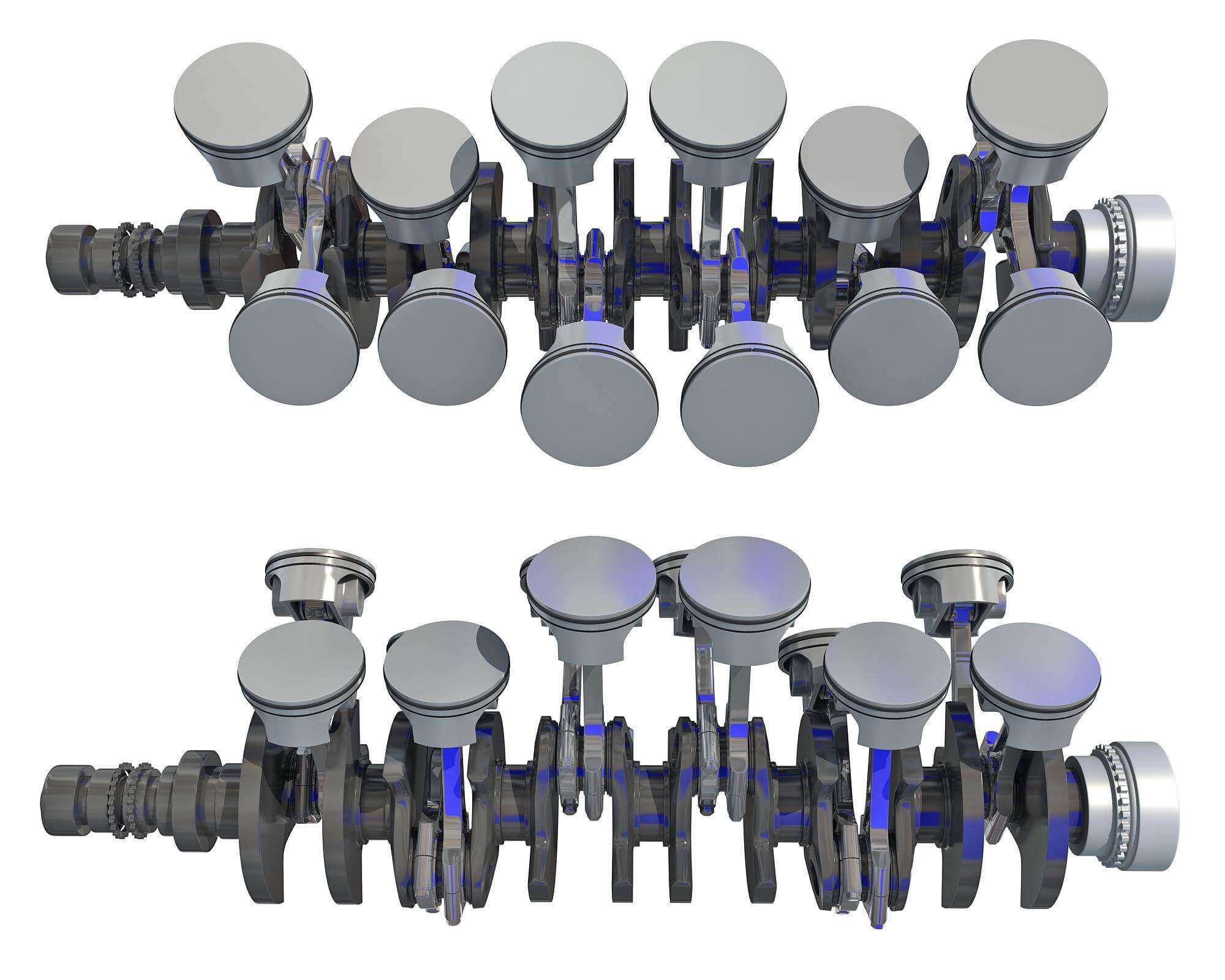 V12 Engine Full and Cutaway - 3D Model by 3D Horse