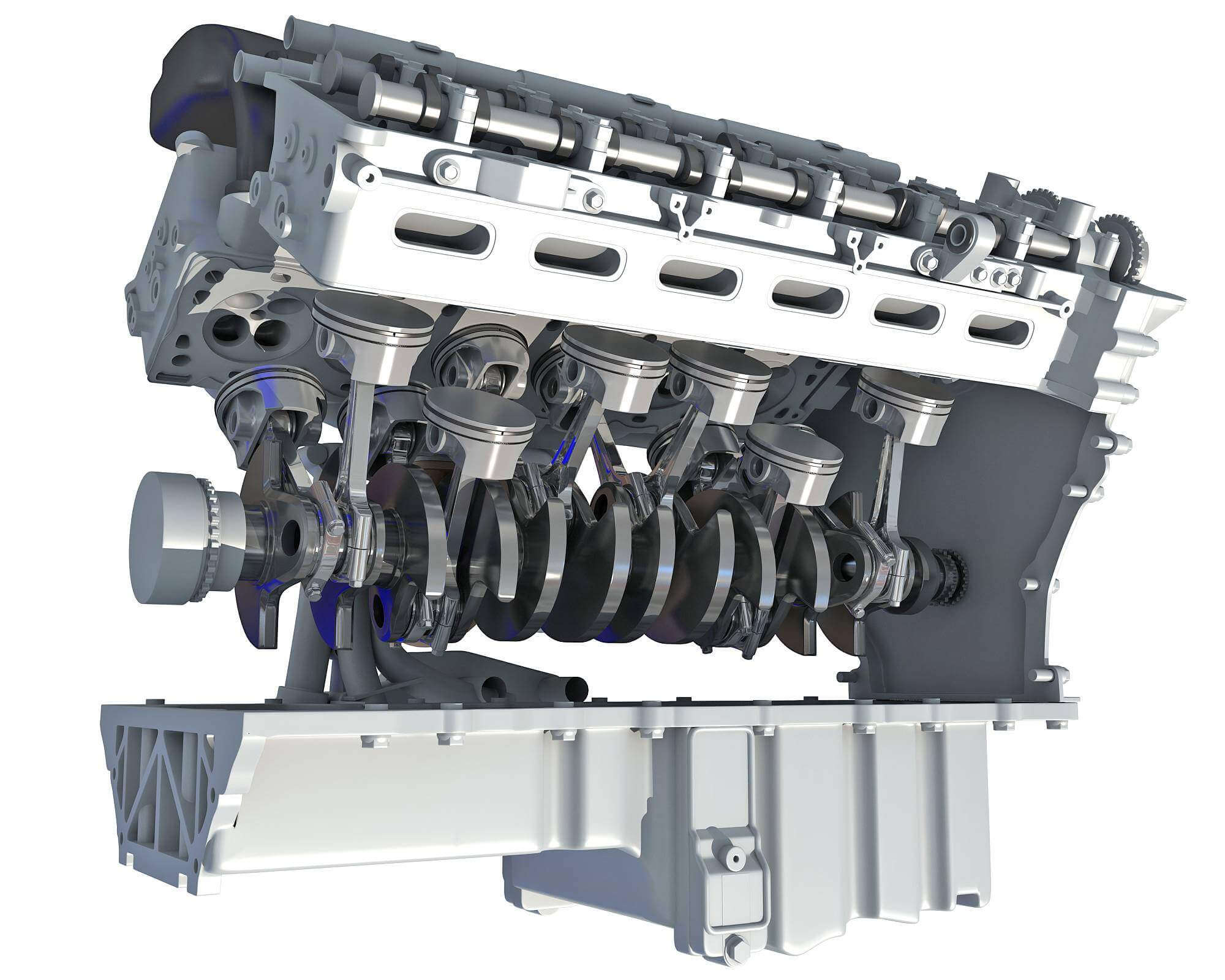 V12 Engine Full and Cutaway - 3D Model by 3D Horse