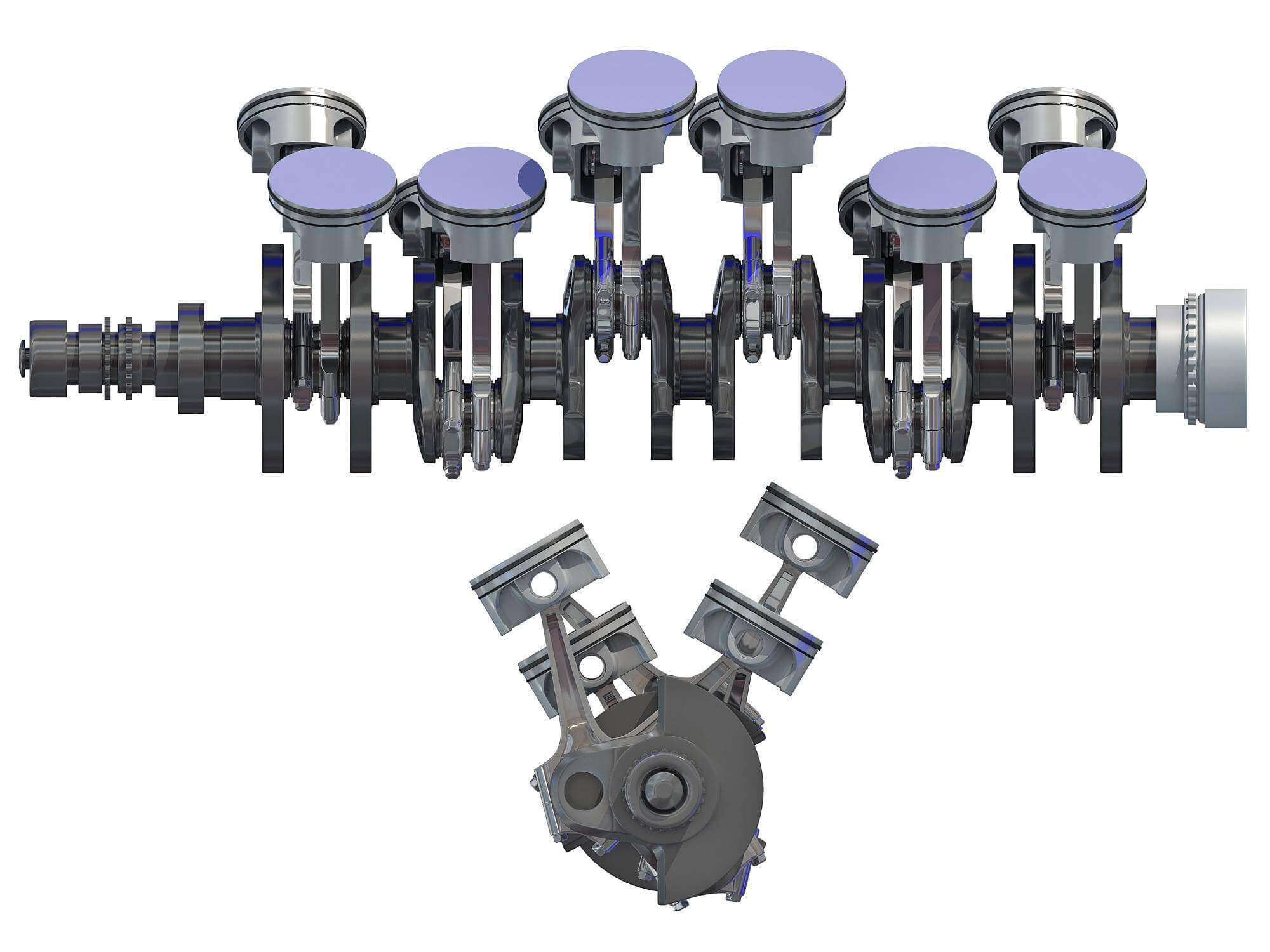 V12 Engine Full and Cutaway - 3D Model by 3D Horse