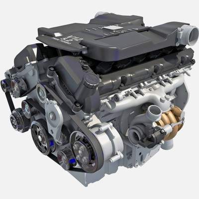 V12 Engine with Interior Parts - 3D Model by 3D Horse