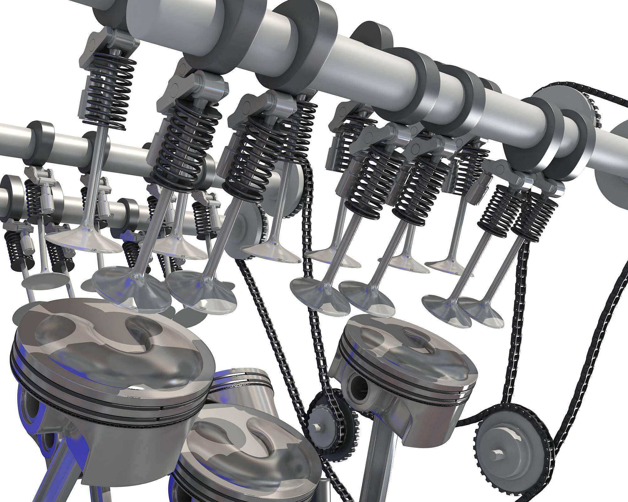 V6 Engine Cylinders Crankshaft - 3D Model by 3D Horse