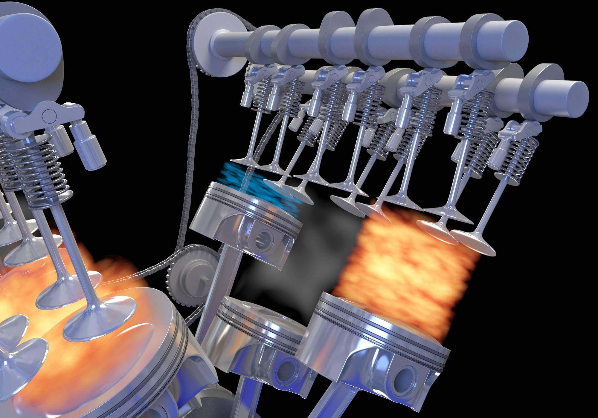 V6 Engine with Gasoline Ignition - 3D Model by 3D Horse