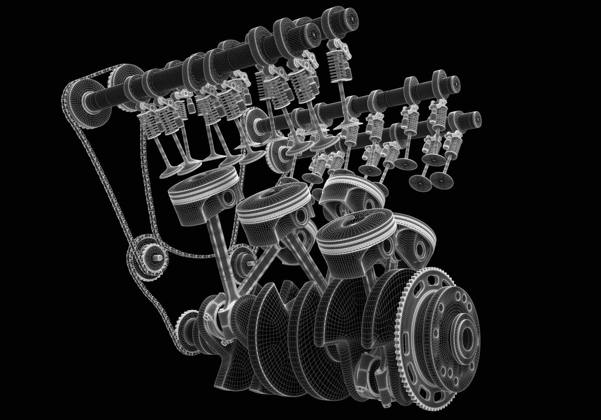V6 Engine with Gasoline Ignition - 3D Model by 3D Horse