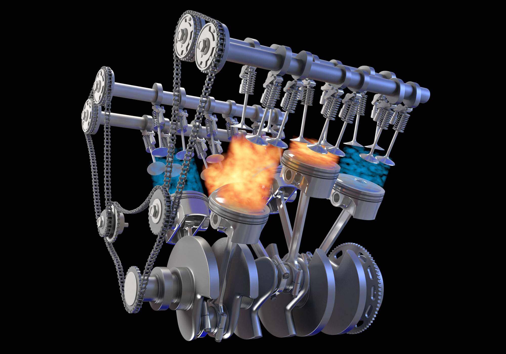 V6 Engine with Ignition - 3D Model by 3D Horse