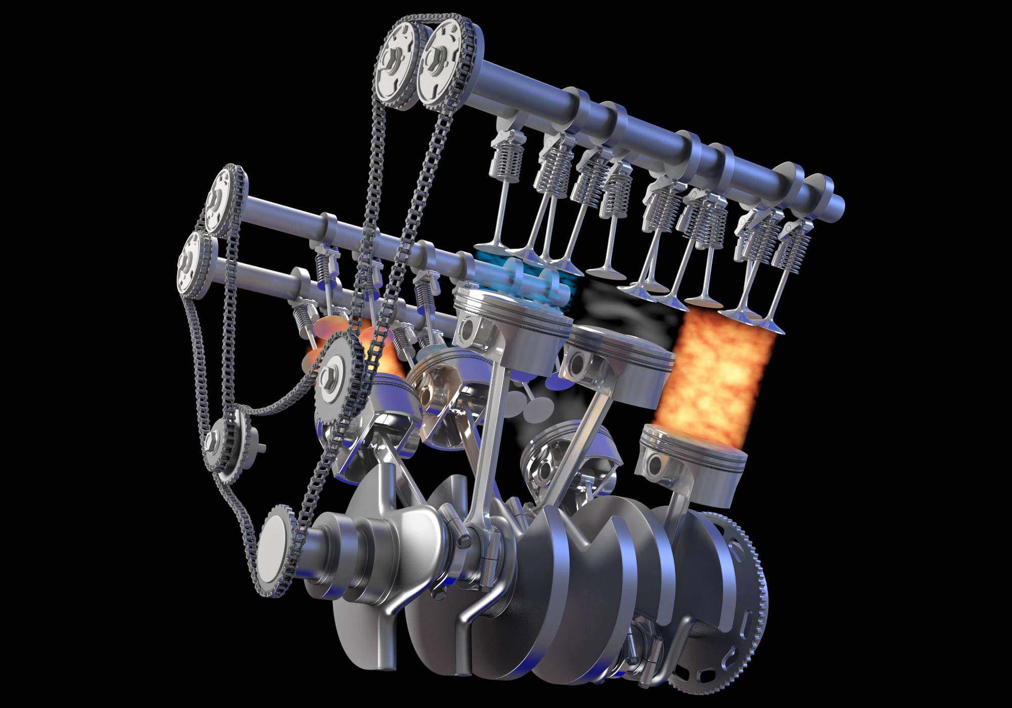 V6 Engine with Ignition - 3D Model by 3D Horse