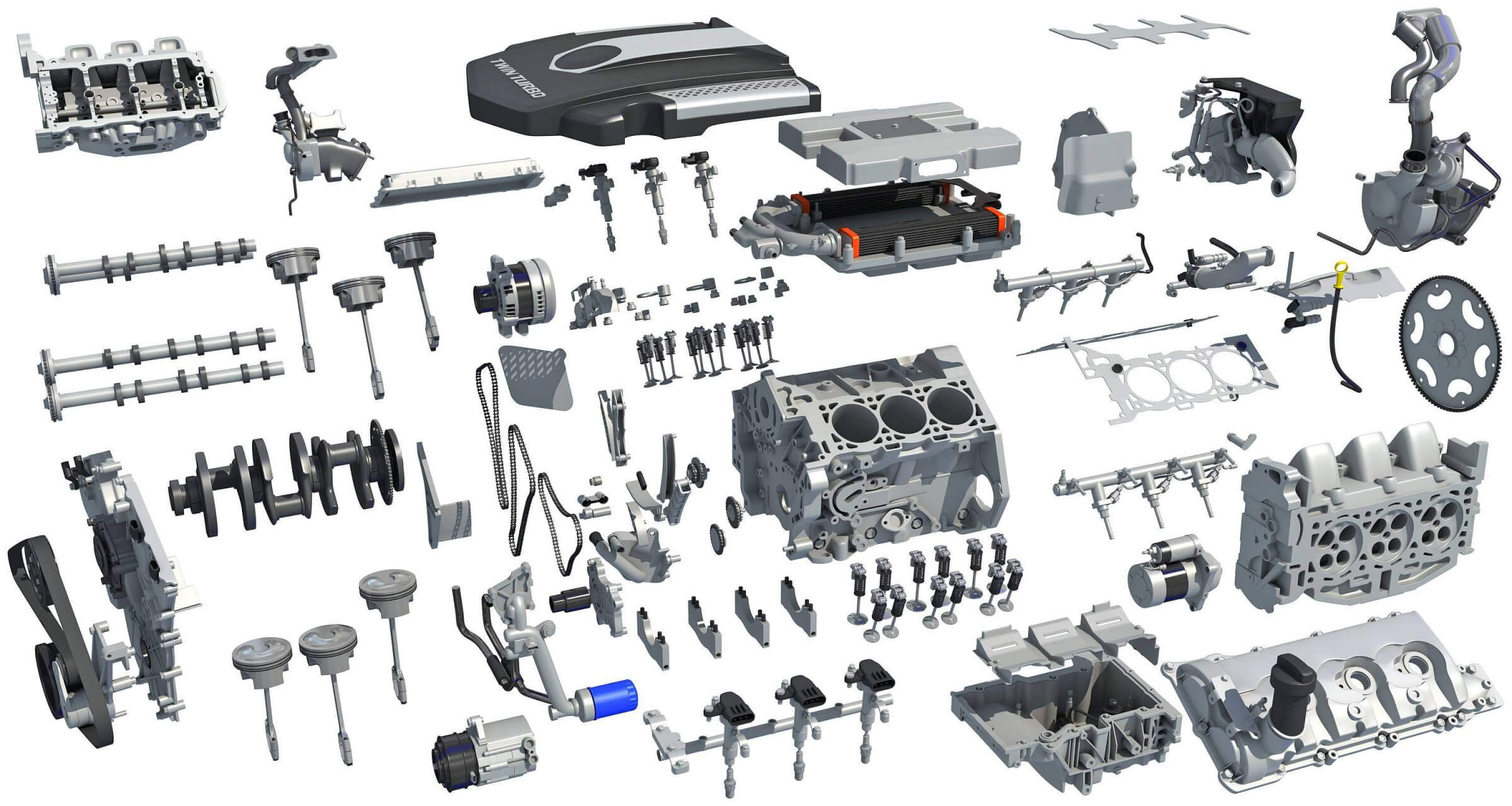 V6 Engine - 3D Model by 3D Horse