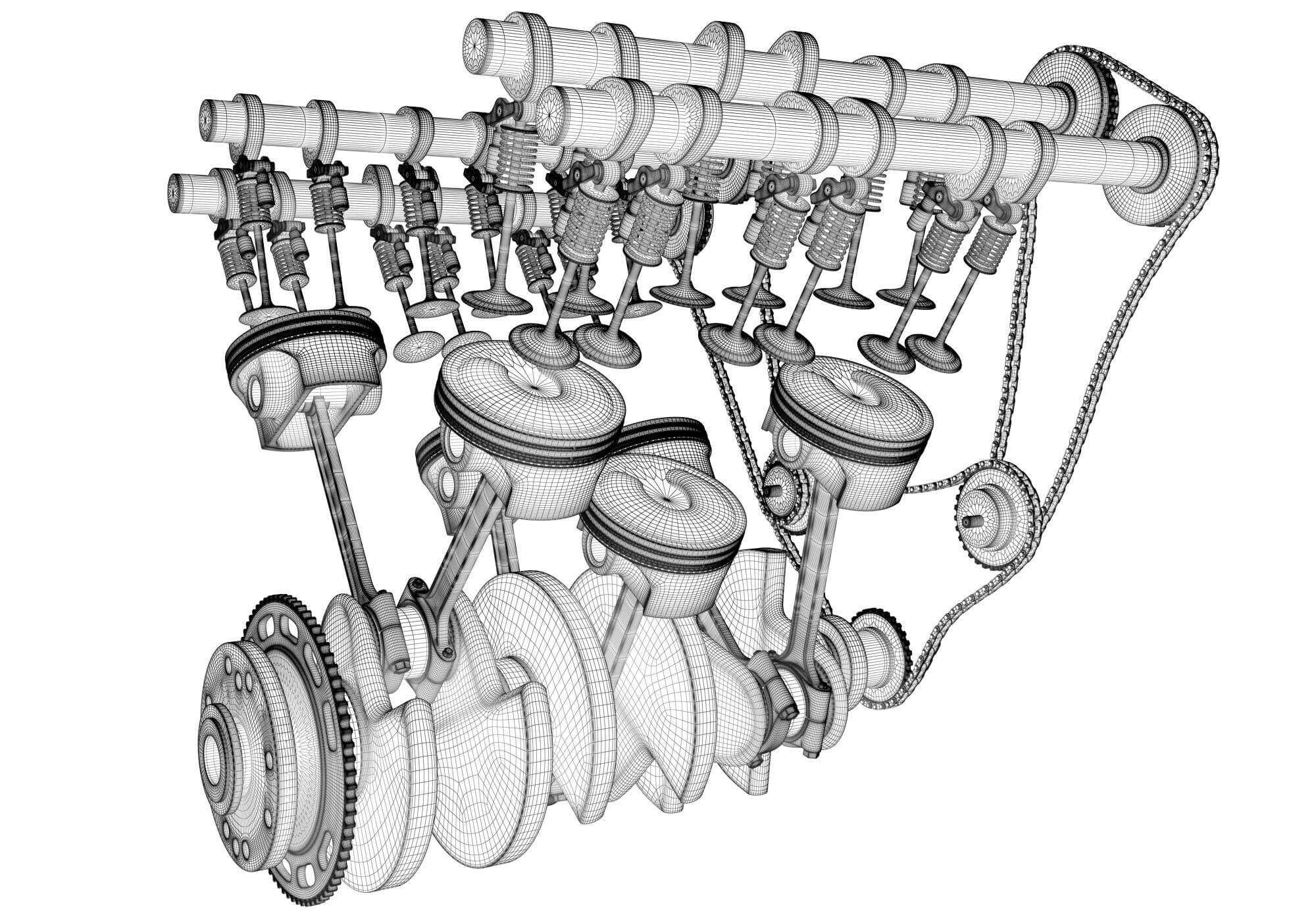 V6 Engine - 3D Model by 3D Horse