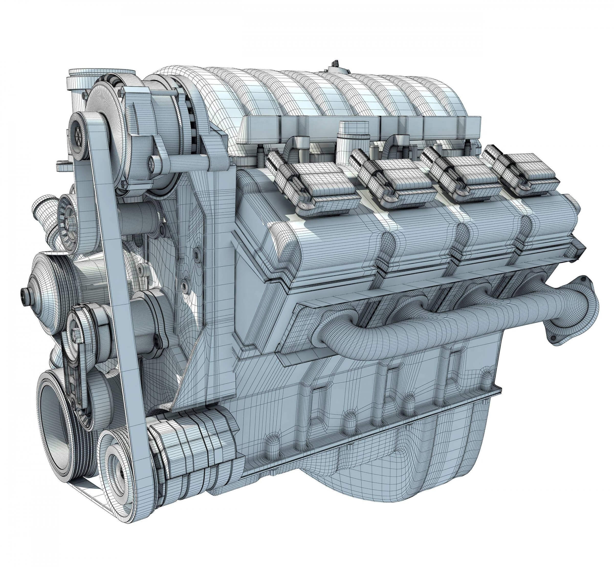 V8 Car Engine - 3D Model by 3D Horse