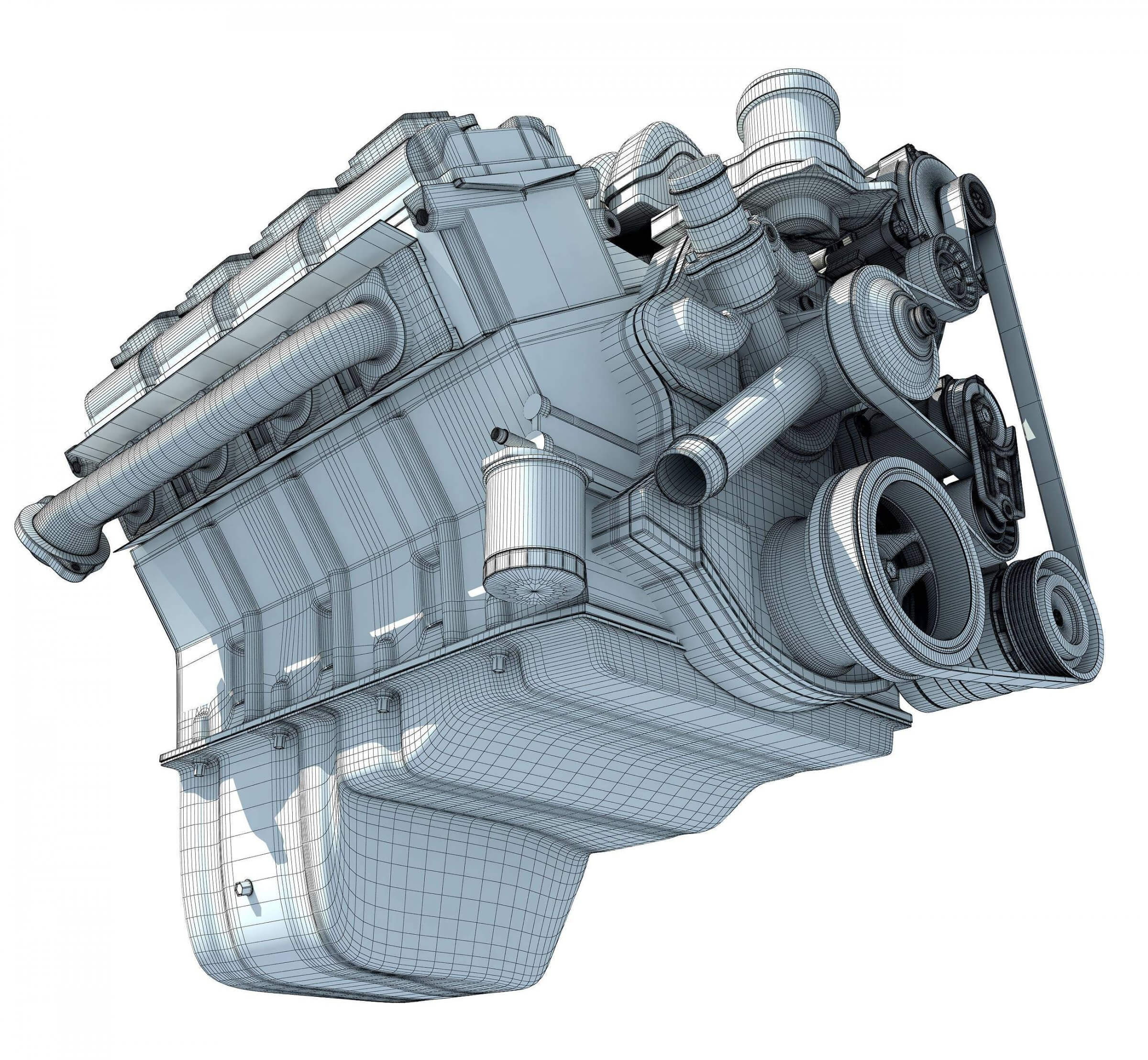 V8 Car Engine - 3D Model by 3D Horse