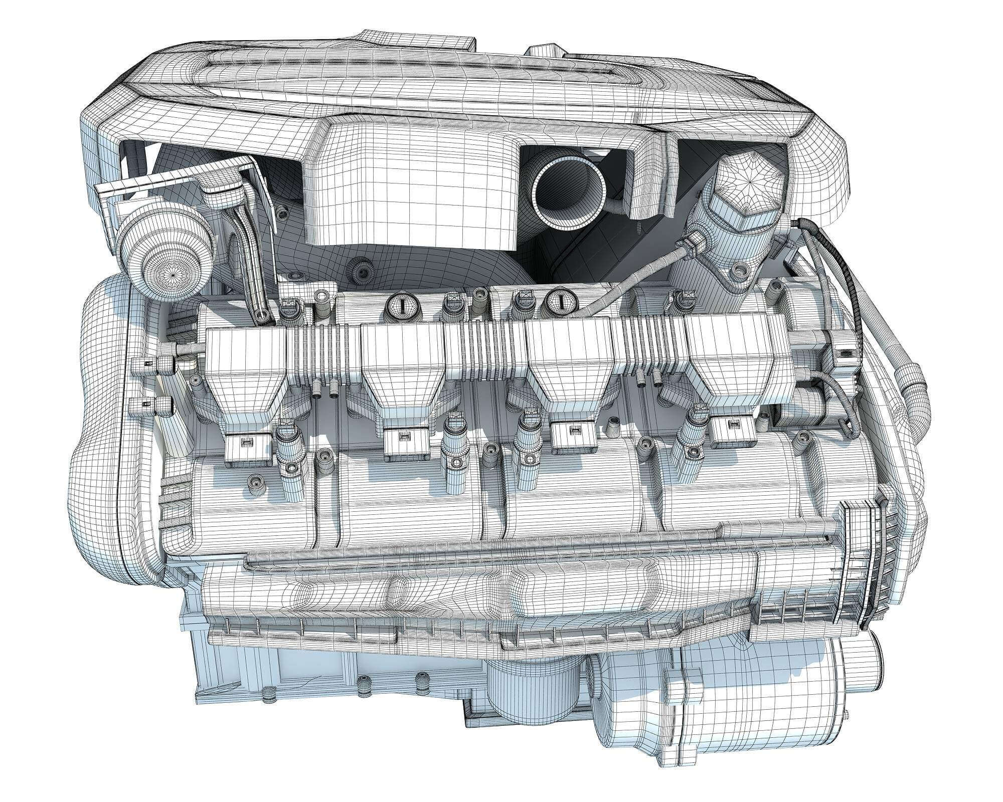 V8 Car Engine - 3D Model by 3D Horse
