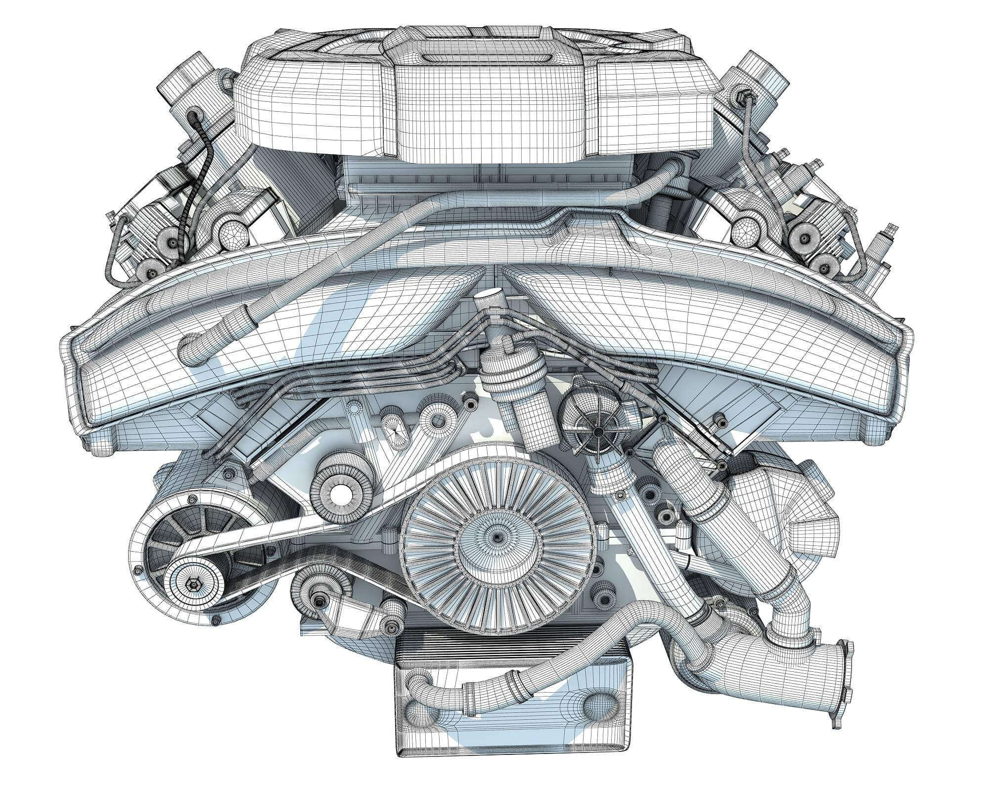 V8 Car Engine Diagram