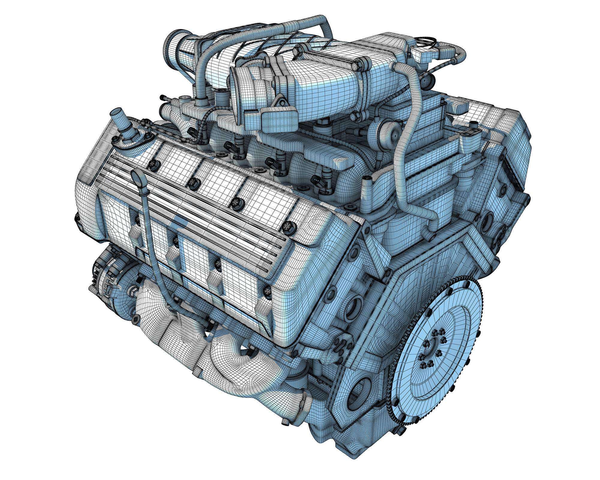 Animated V8 Engine - 3D Model by 3D Horse