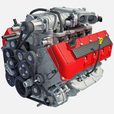Dodge Supercharged HEMI V8 Engine - 3D Model by 3D Horse