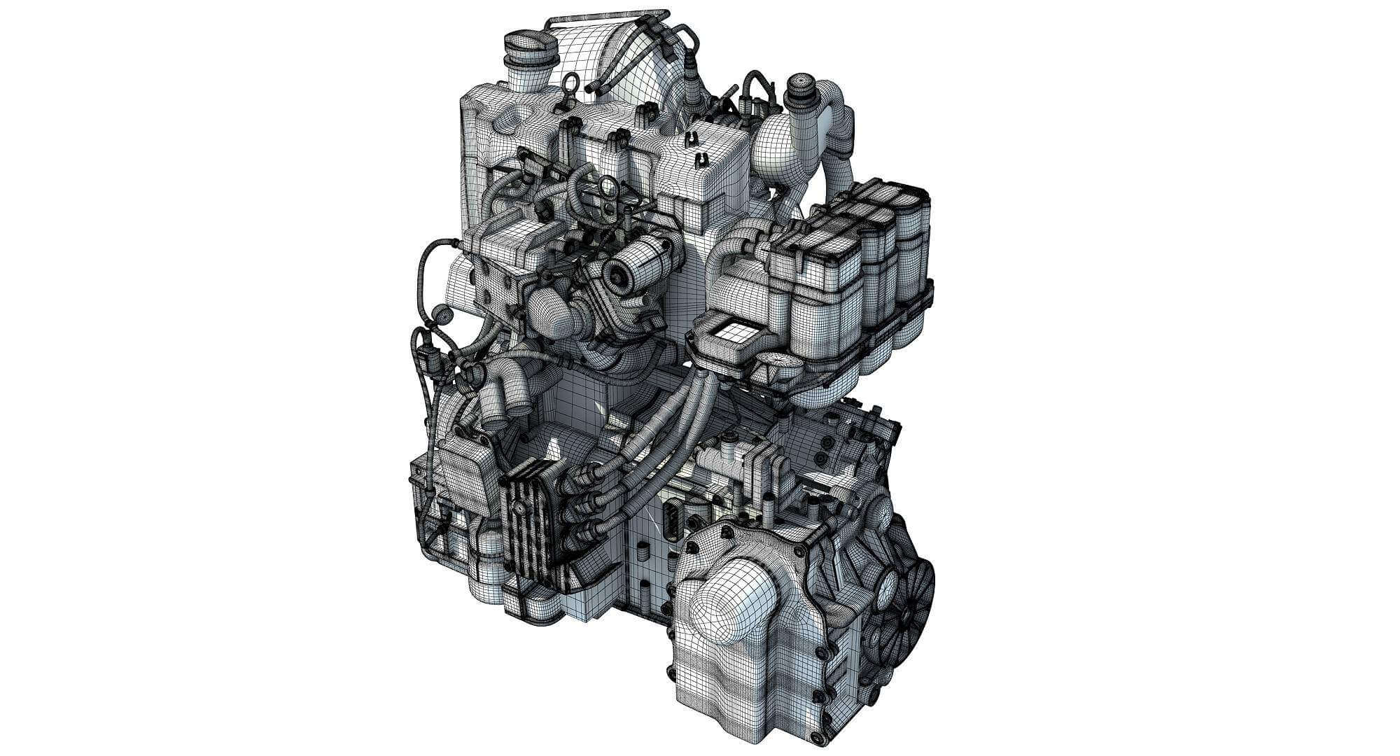 Volkswagen XL1 Engine - 3D Model by 3D Horse