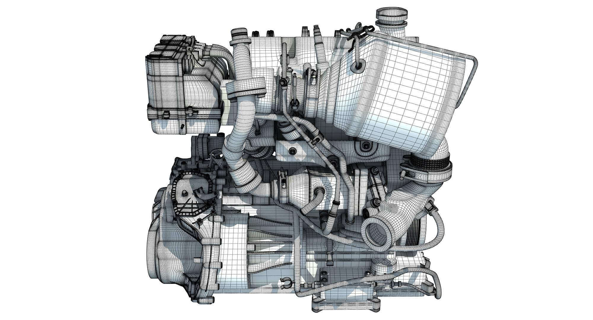 Volkswagen XL1 Engine - 3D Model by 3D Horse