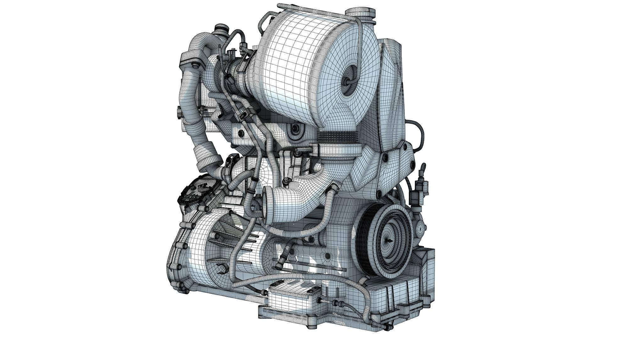 Volkswagen XL1 Engine - 3D Model by 3D Horse