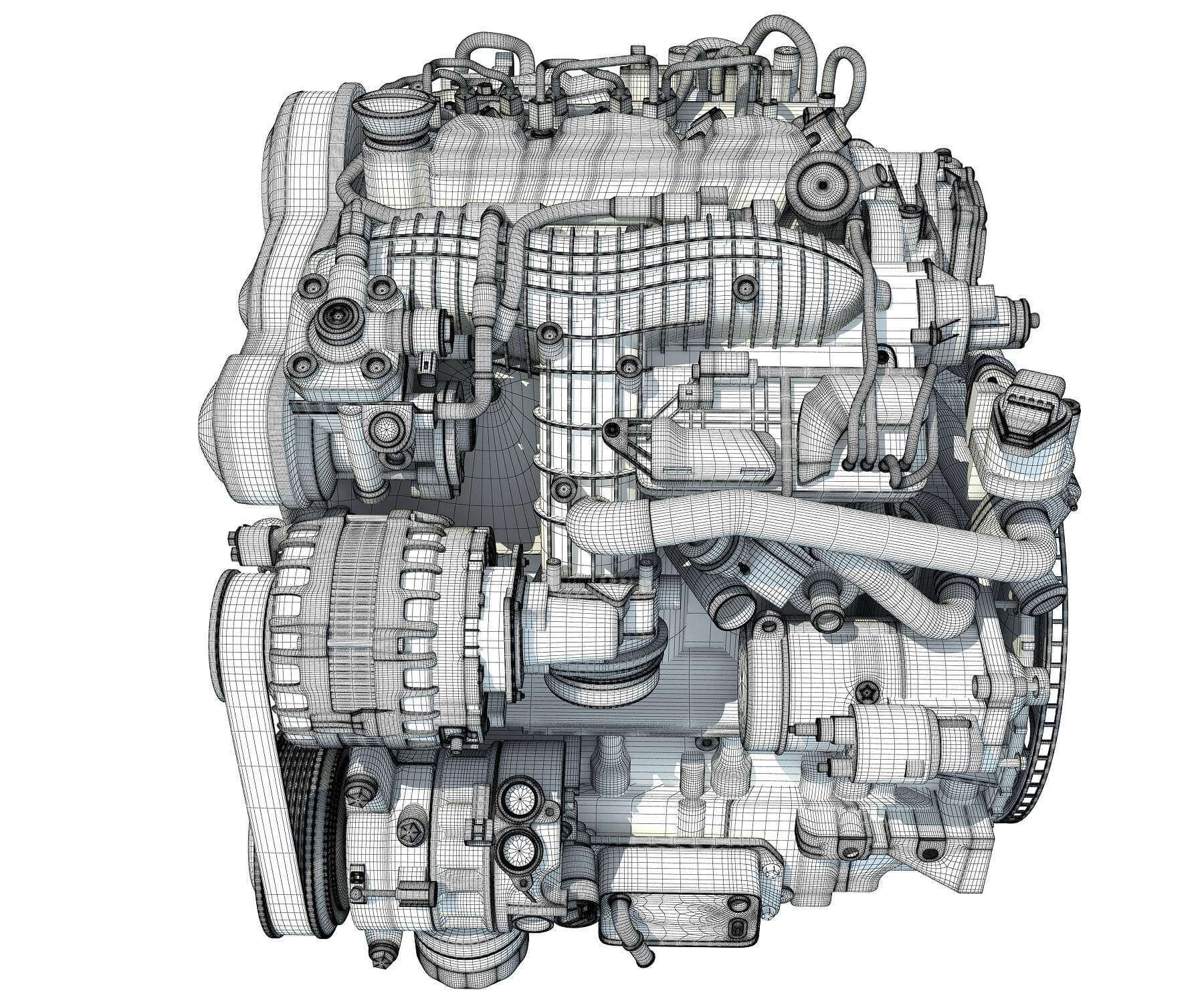 Volvo Supercharged Diesel Engine S60 T6 Drive-E 3D Model by 3D Horse