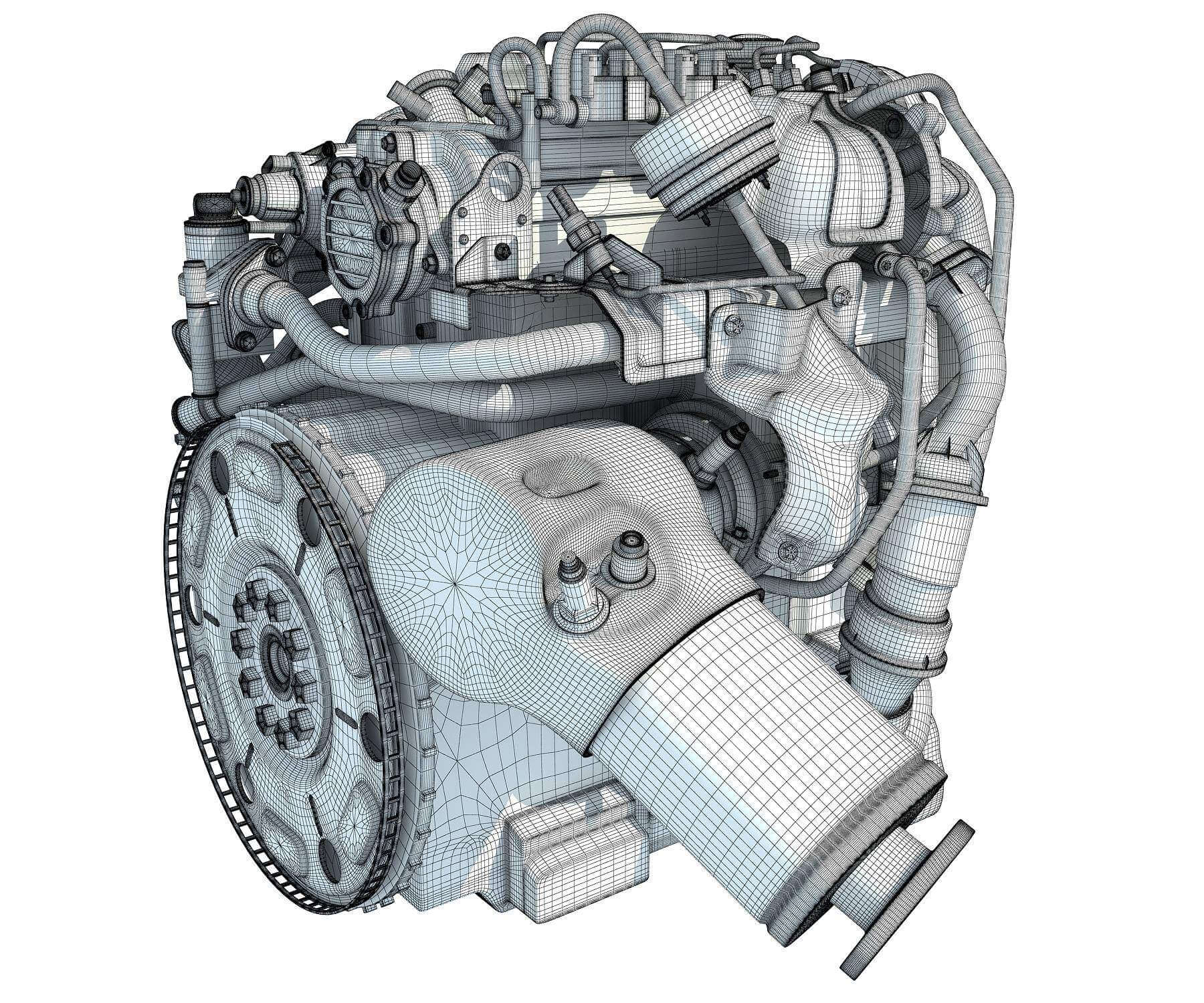 Volvo Supercharged Diesel Engine S60 T6 Drive-E 3D Model by 3D Horse