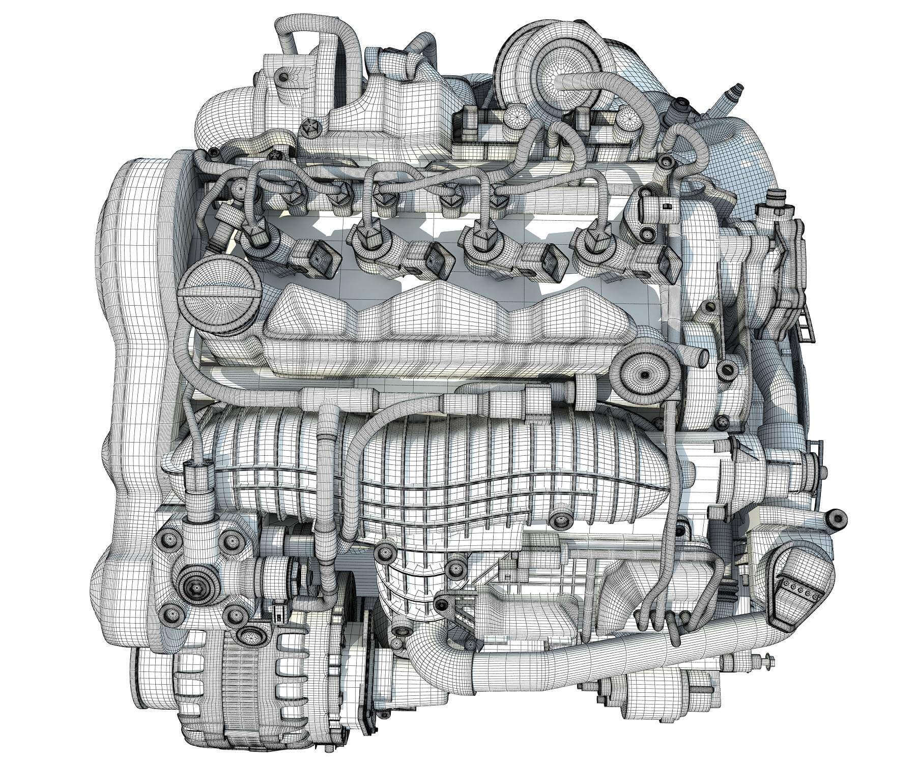 Volvo Supercharged Diesel Engine S60 T6 Drive-E 3D Model by 3D Horse