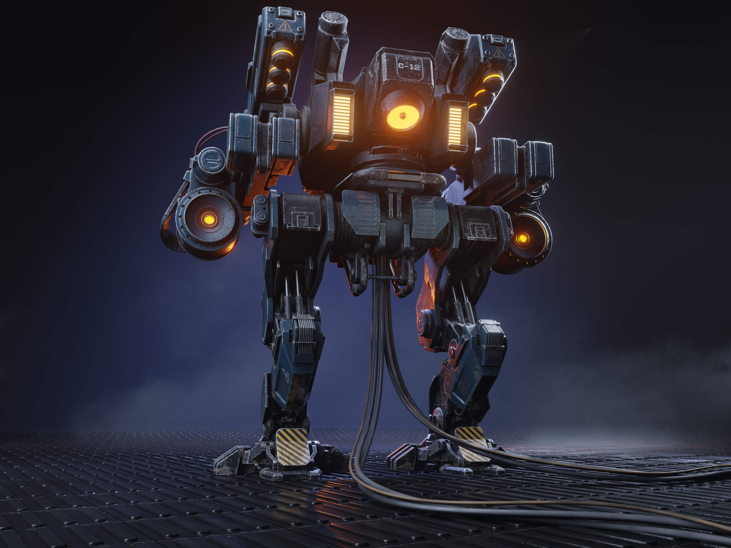 Mech 3D Render, Digital Art by 3D_Kod