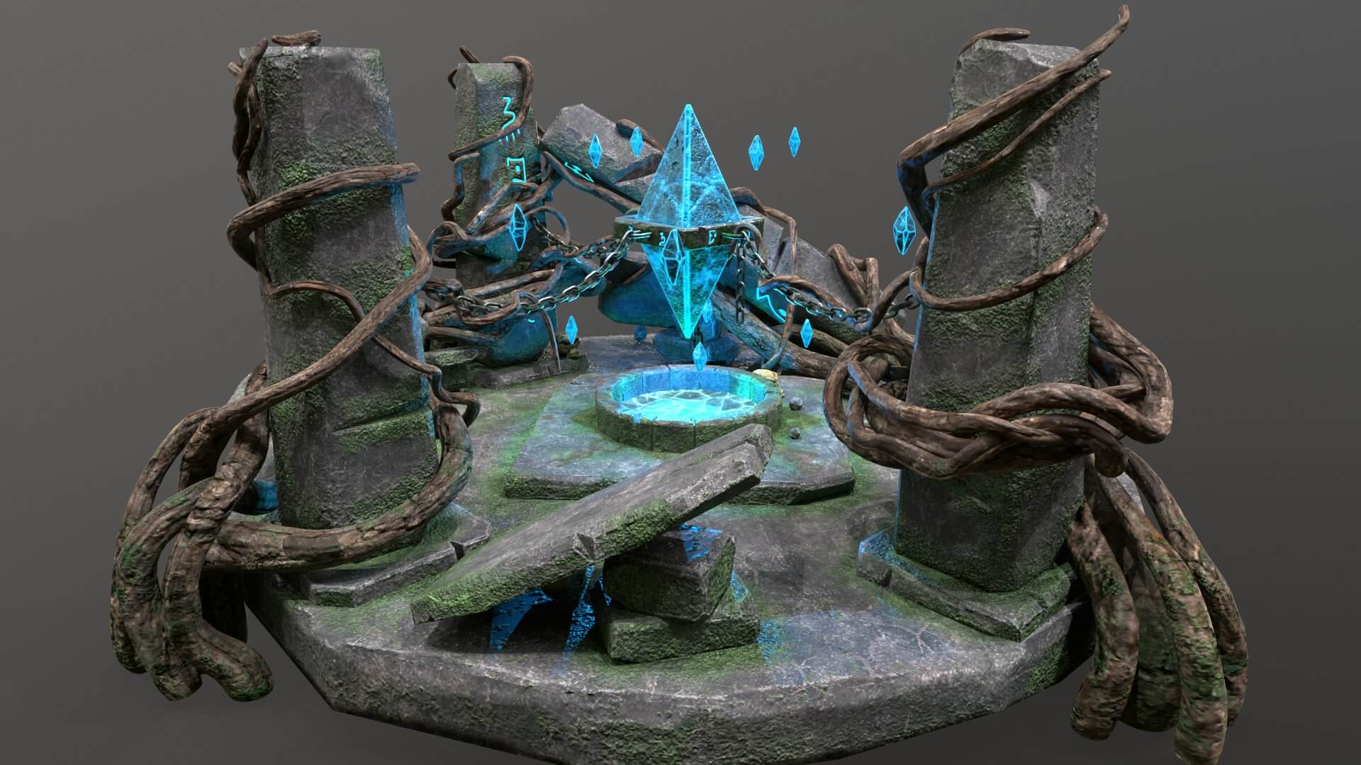 Magic Crystal Scene - 3D Model by 3D_Kod