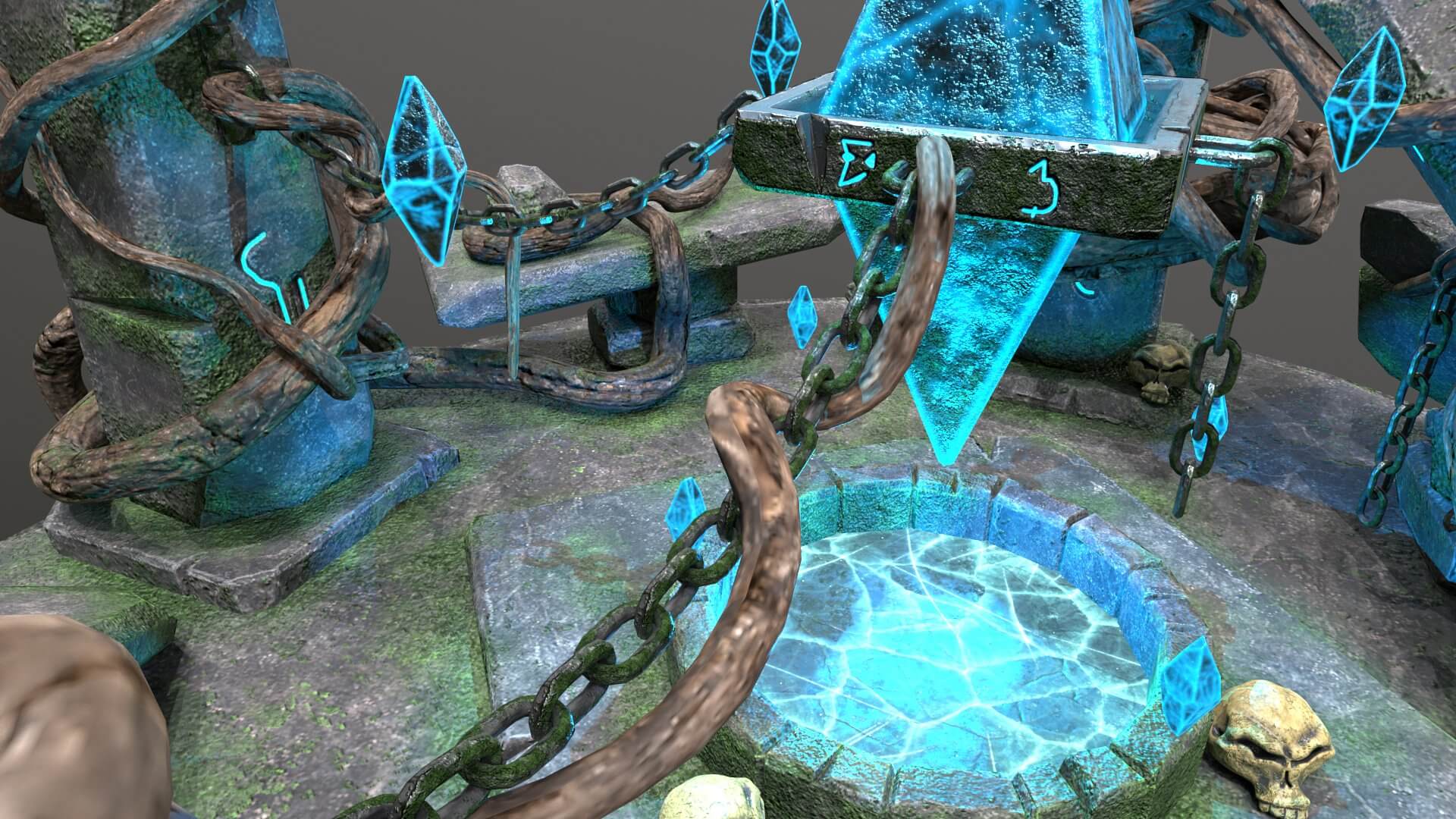 Magic Crystal Scene - 3D Model by 3D_Kod