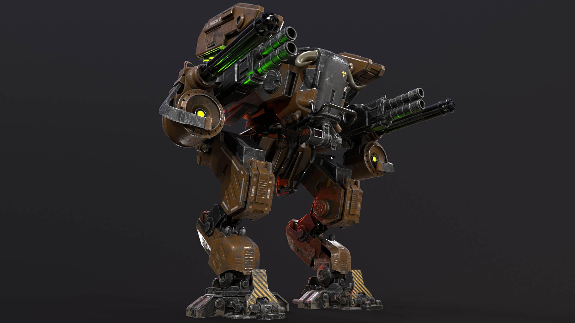 Mech in Military Style - 3D Model by 3D_Kod