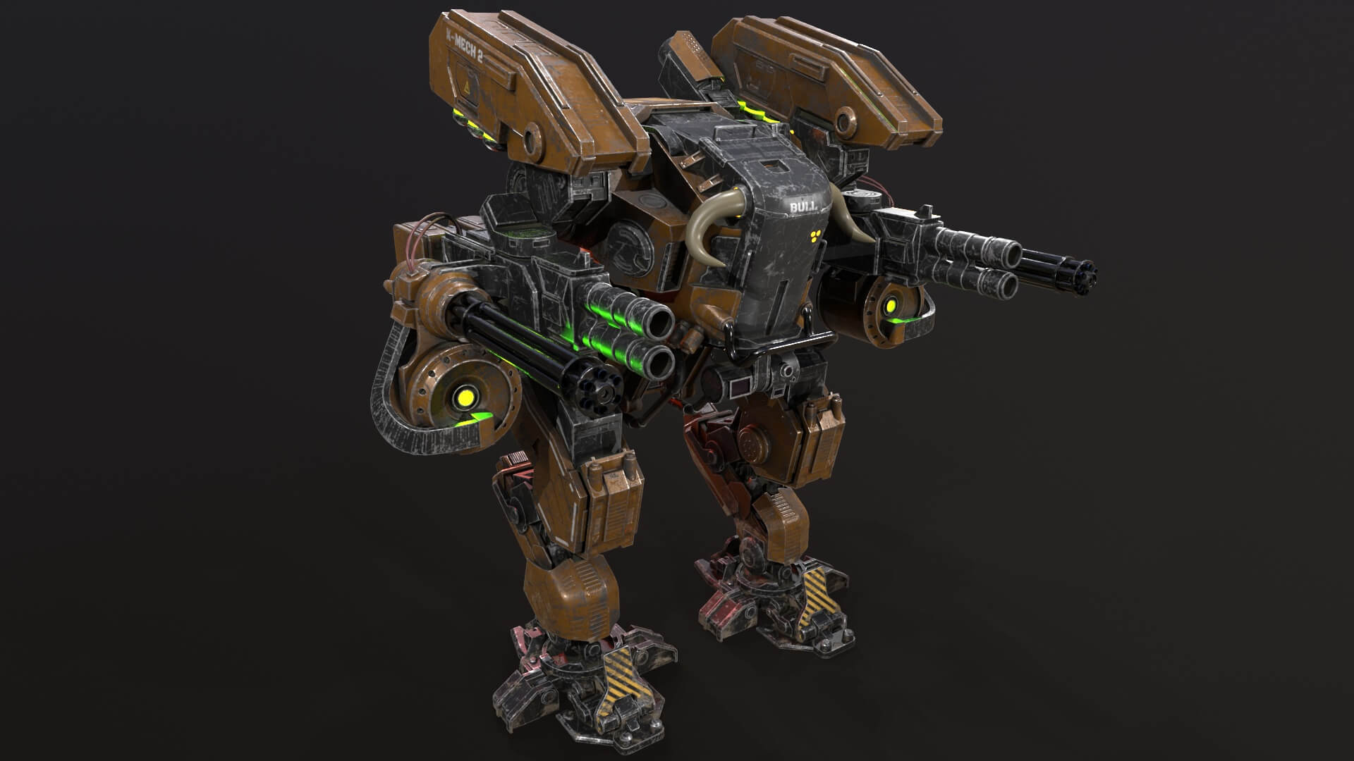 Mech in Military Style - 3D Model by 3D_Kod