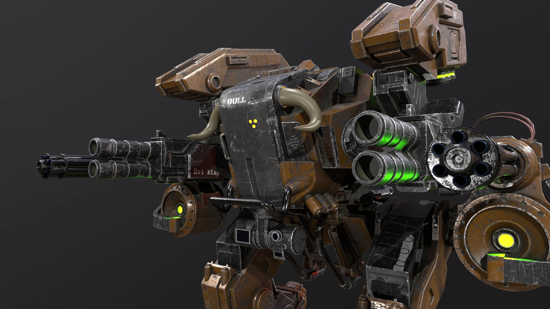 Mech in Military Style - 3D Model by 3D_Kod