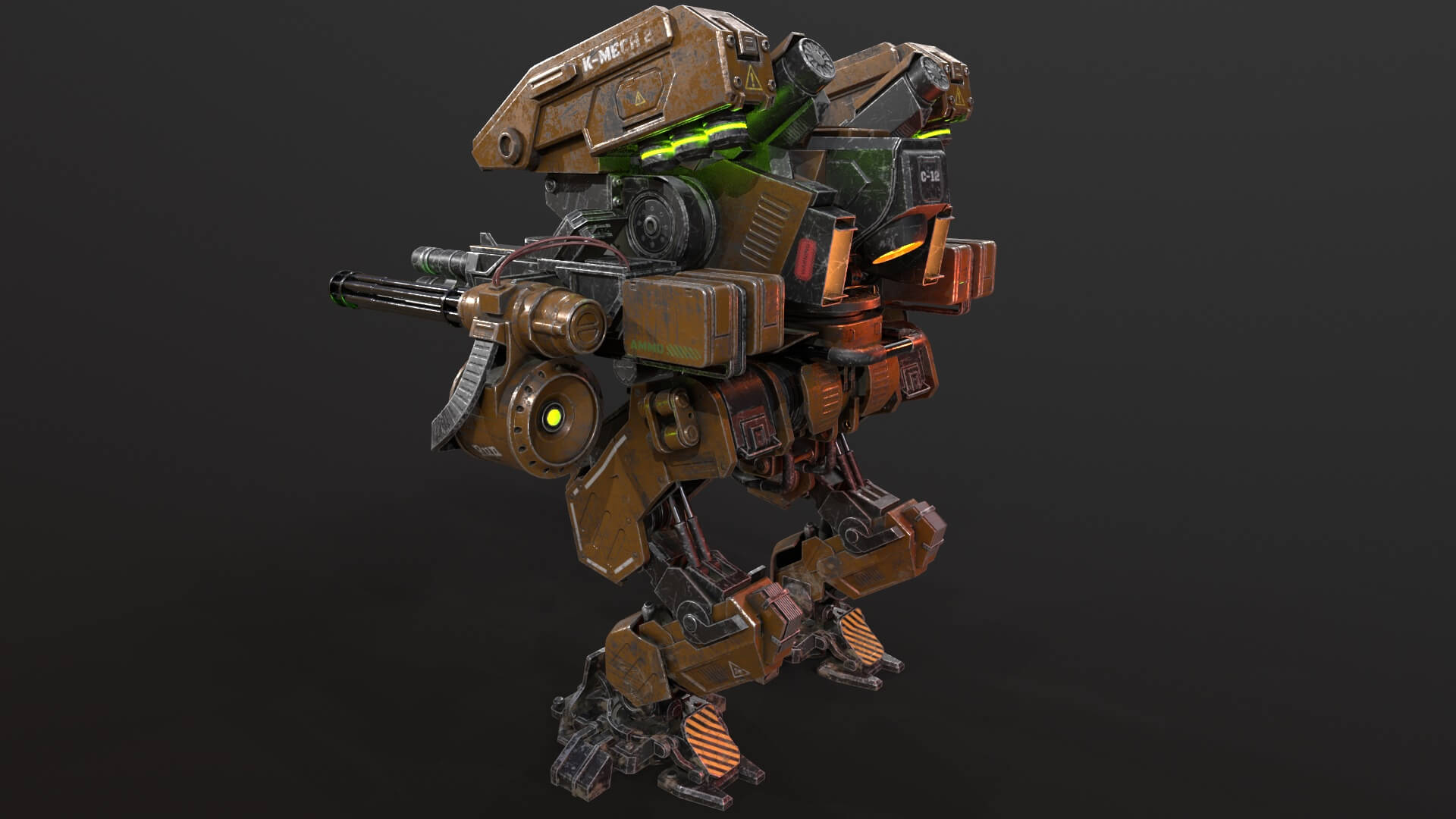 Mech in Military Style - 3D Model by 3D_Kod