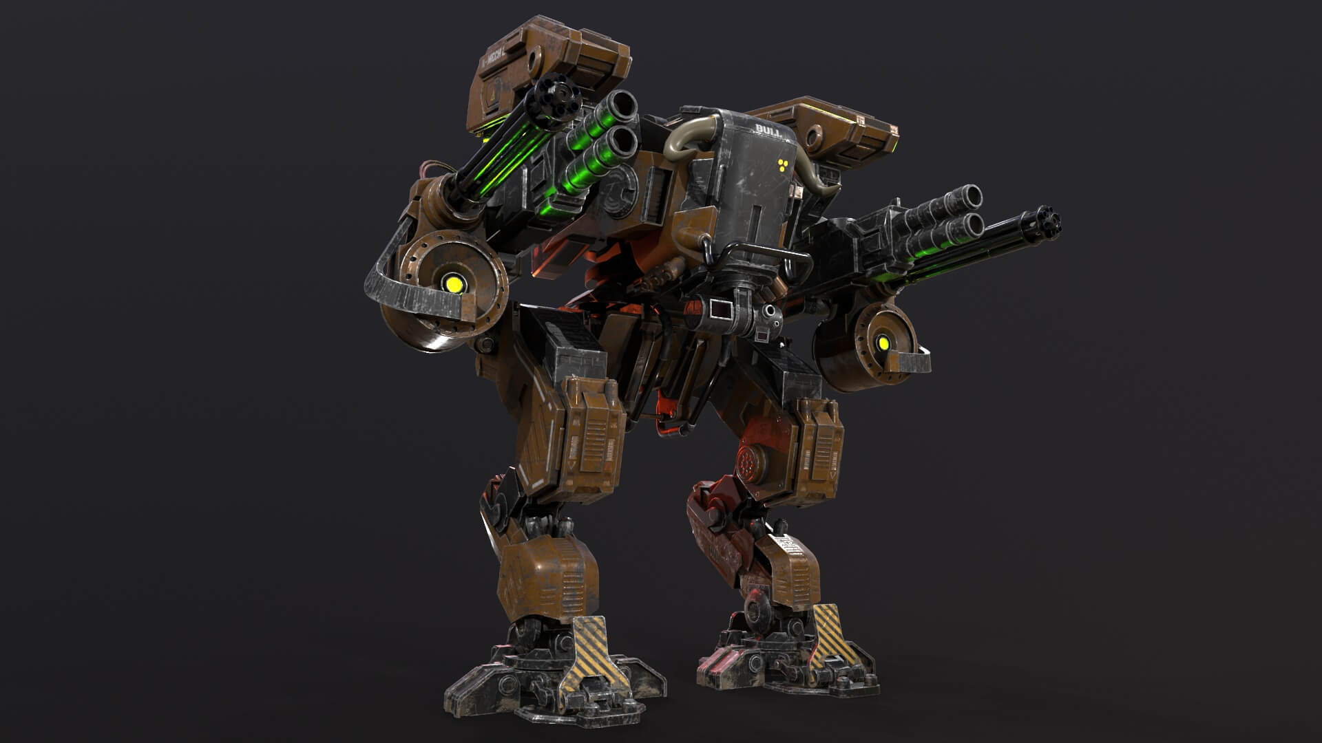 Mech in Military Style - 3D Model by 3D_Kod