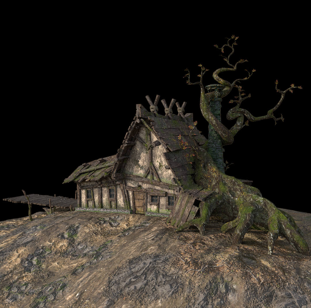 Scene Old House - 3D Model by 3D_Kod