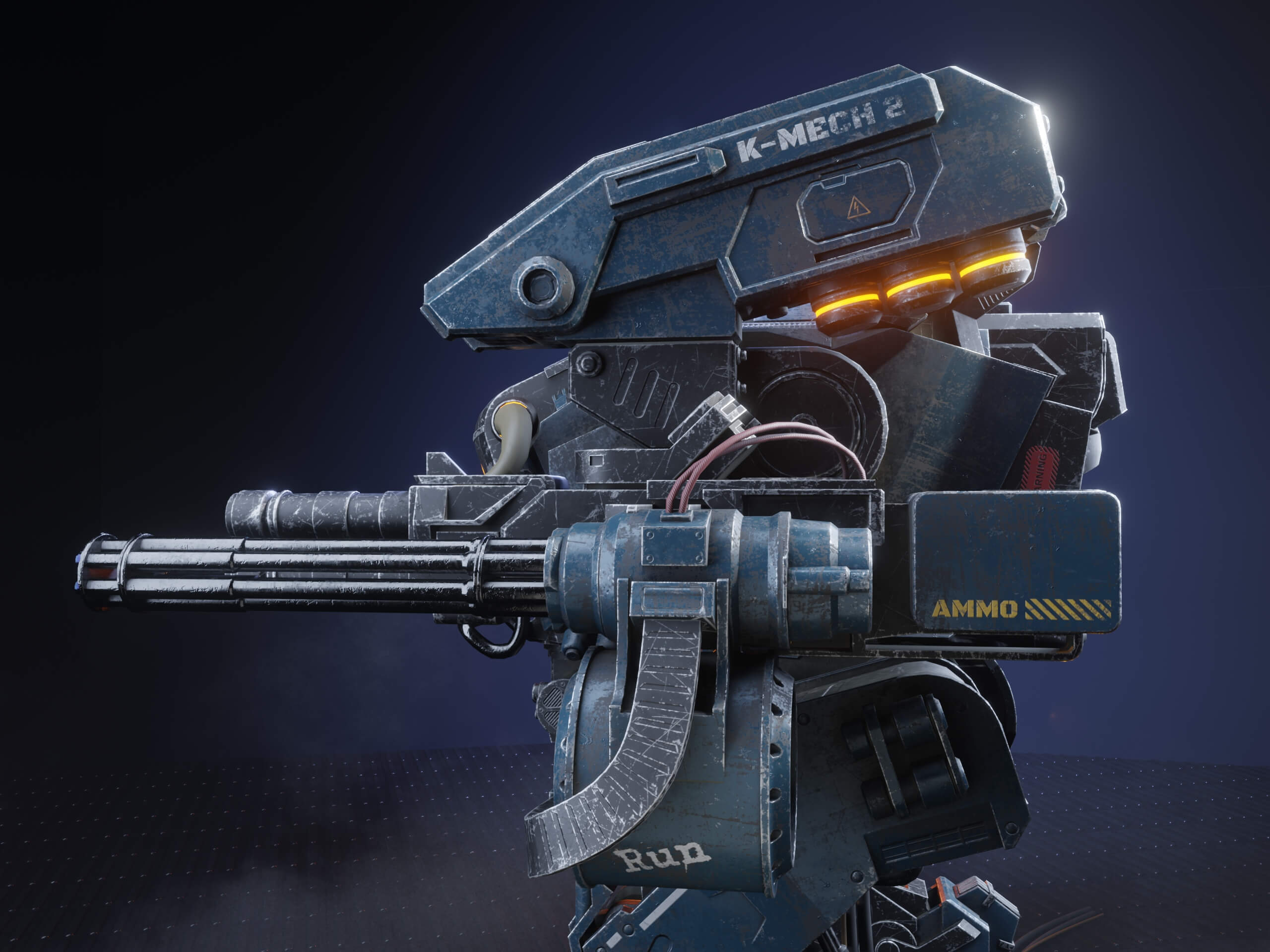 Realistic Mech in Military Style - 3D Model by 3D_Kod